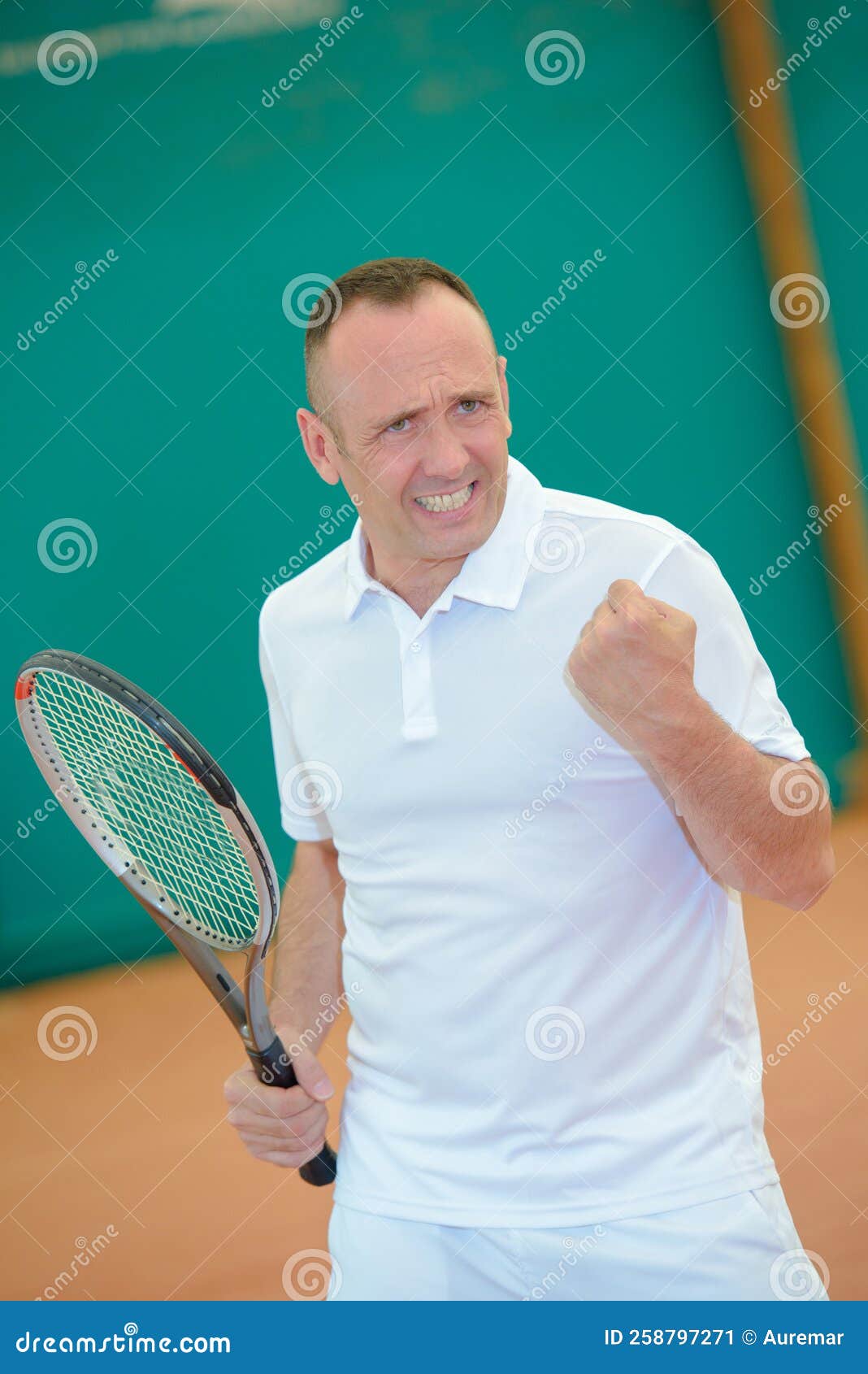 Happy Tennis Player Has Scored Stock Image - Image of progress, singles ...