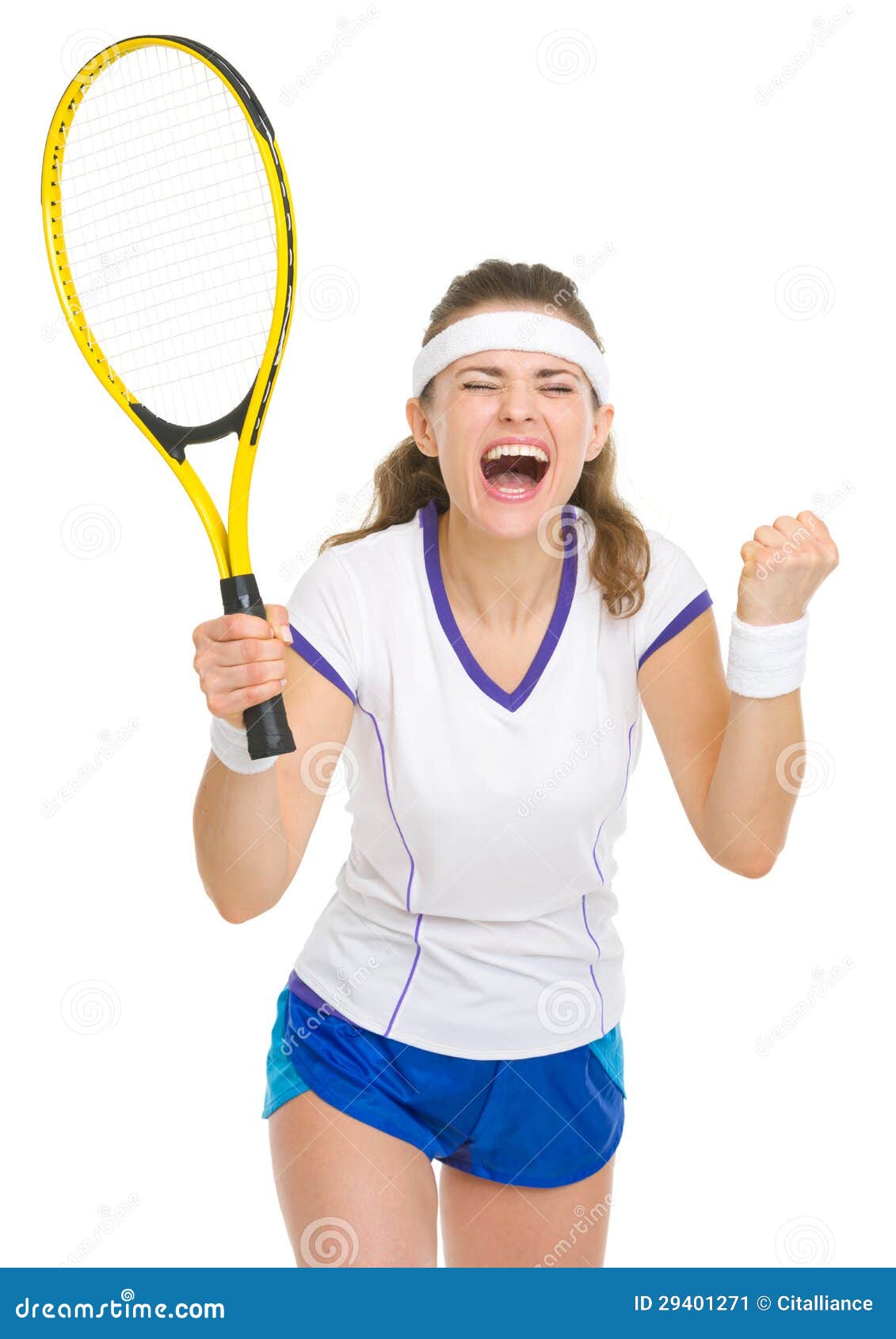 Happy Tennis Player Rejoicing in Success Stock Image - Image of ...