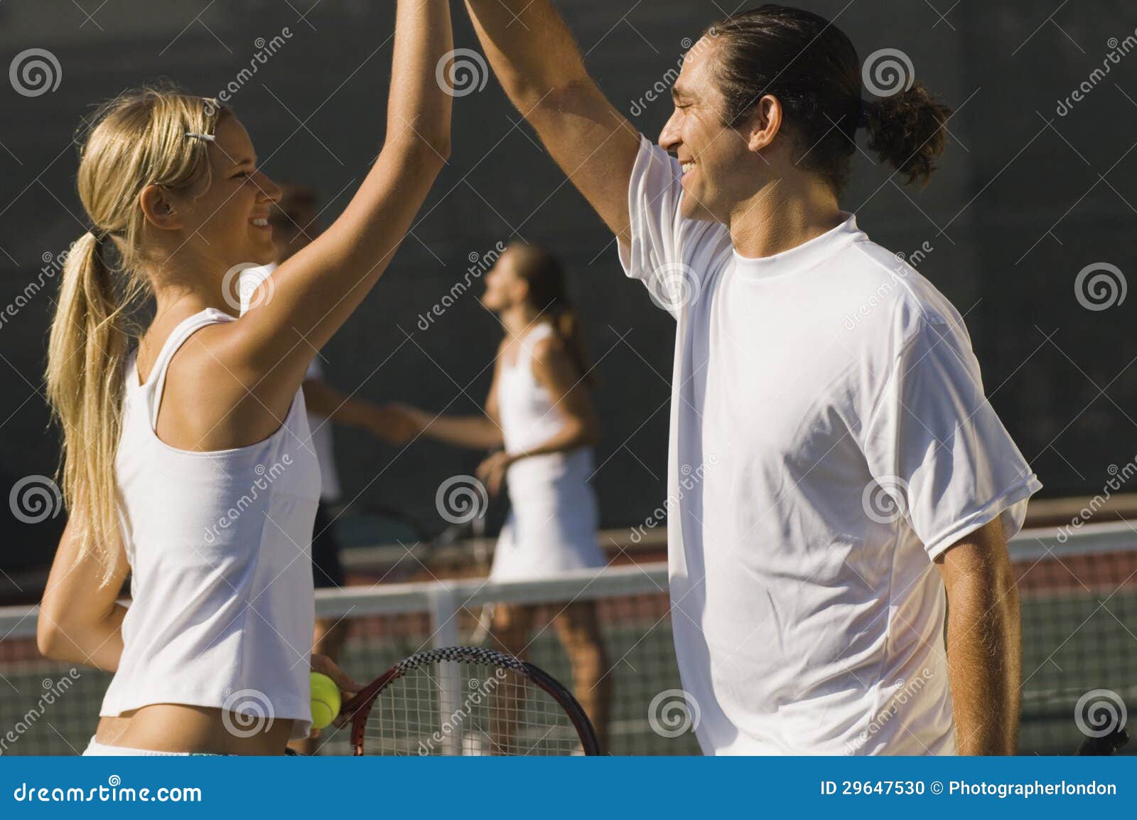 Happy Tennis Players stock photo. Image of aged, match - 29647530