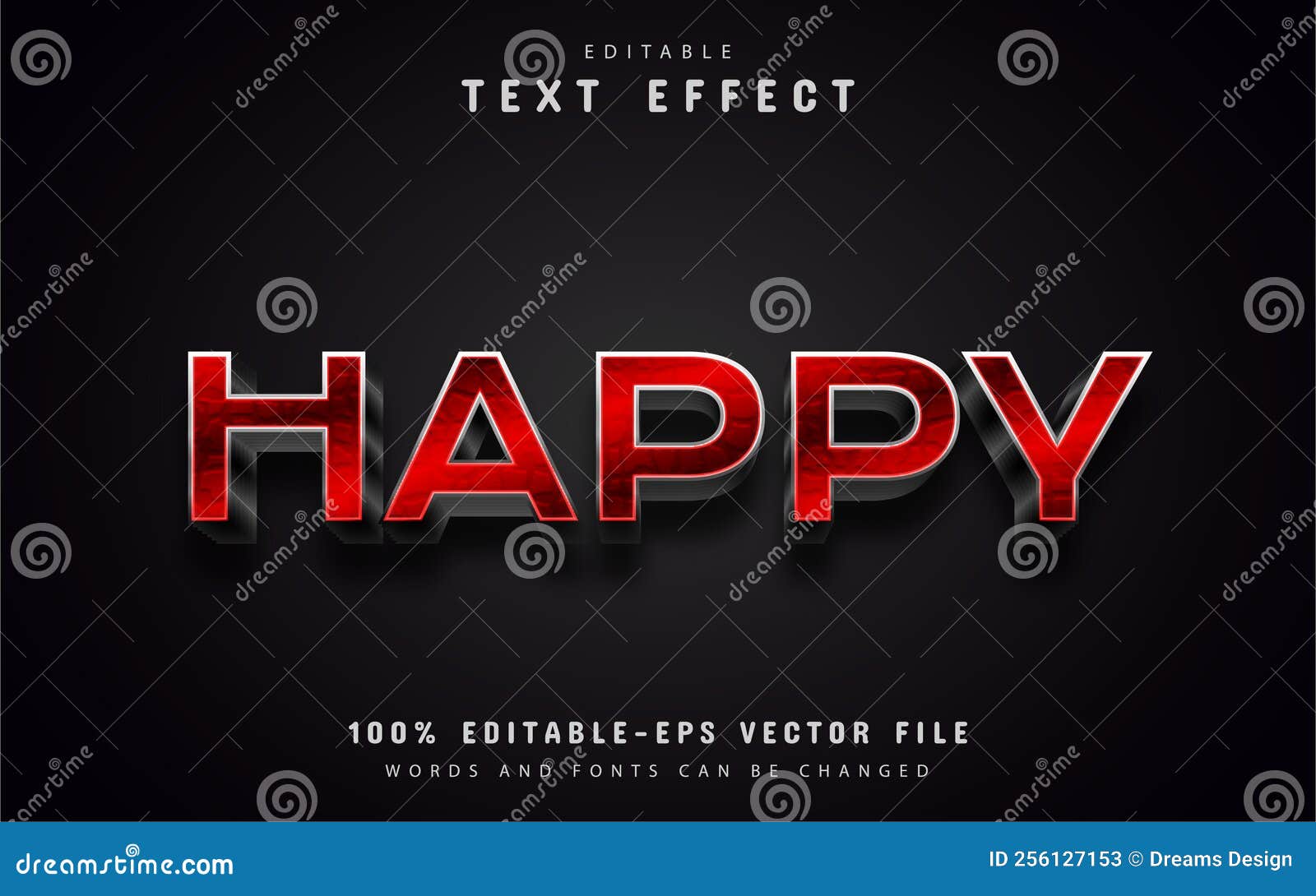 Happy text effect editable stock vector. Illustration of decoration ...