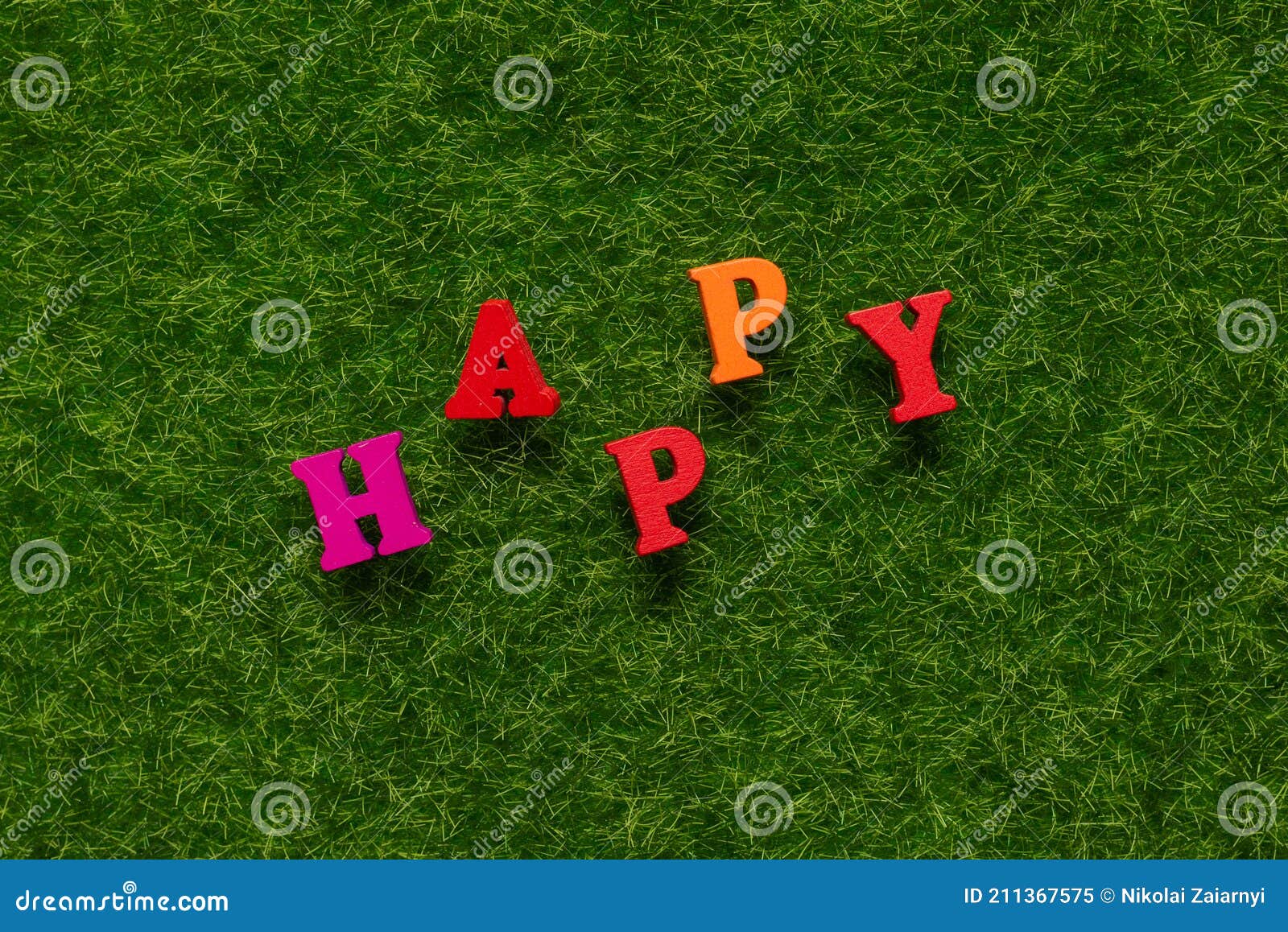 Happy Text on a Green Grass Stock Image - Image of game, nature: 211367575