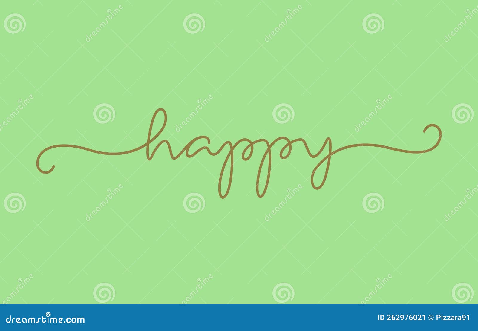 Happy Text Lettering Design in Continuous Line Drawing Stock Vector ...