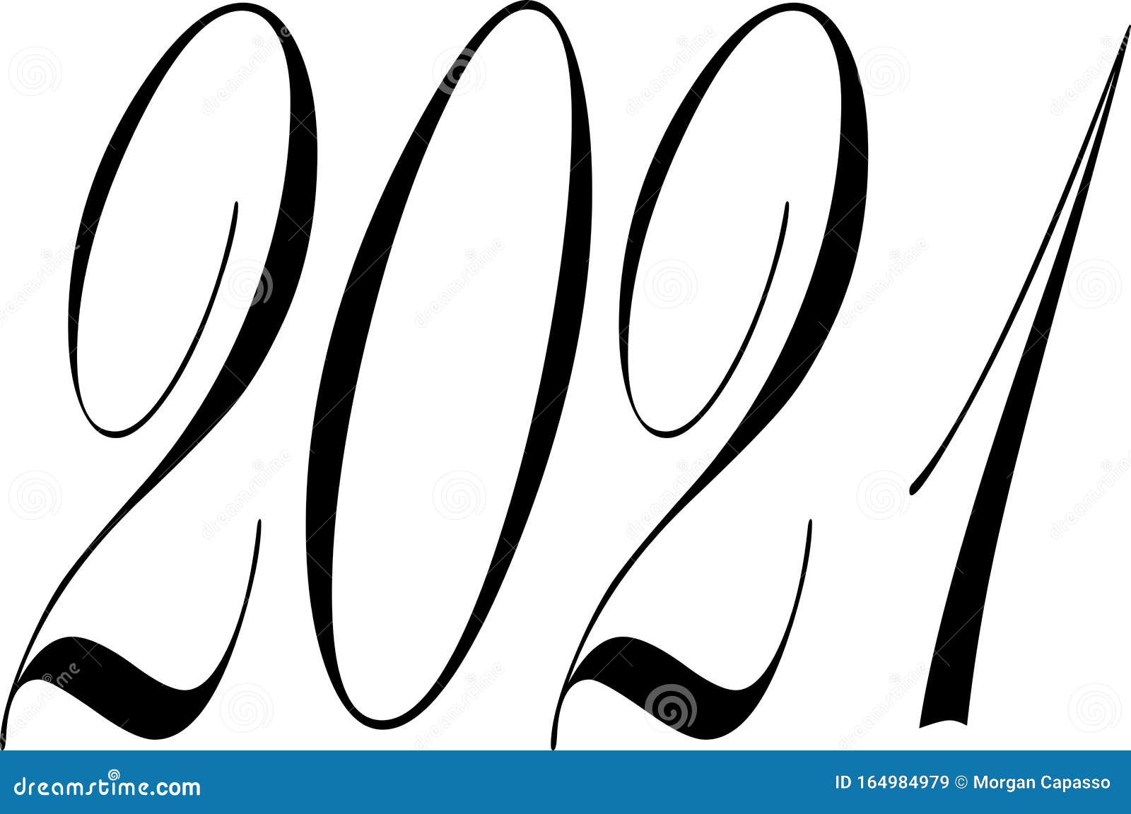 Happy 2021 Sign On Gold Brush Strokes Background Vector Illustration ...