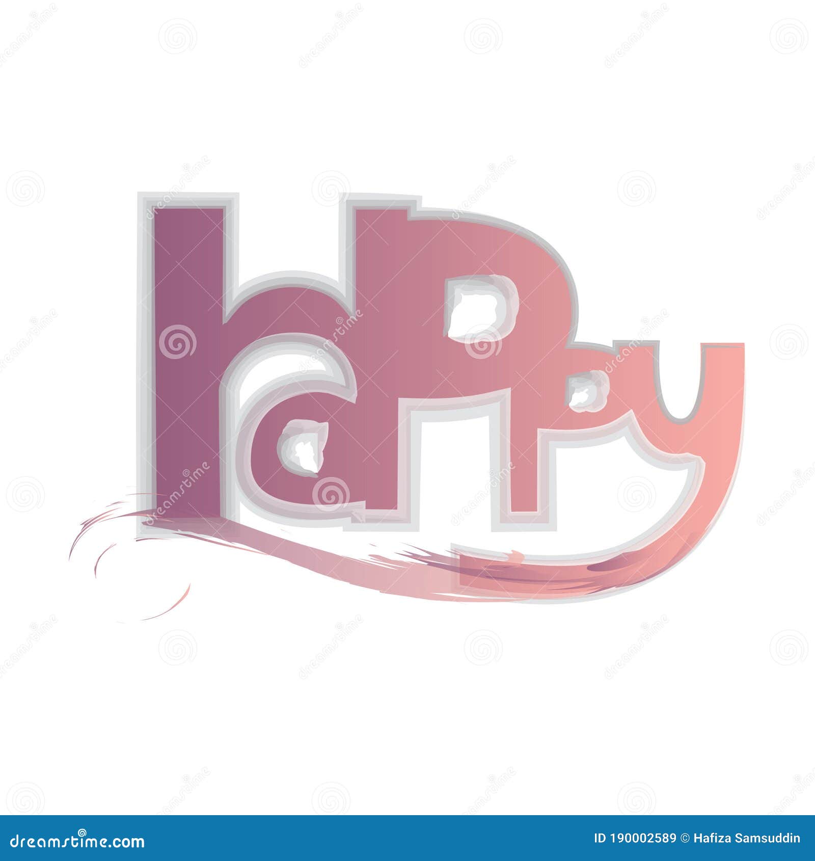 Happy Text. Vector Illustration Decorative Design Stock Vector ...