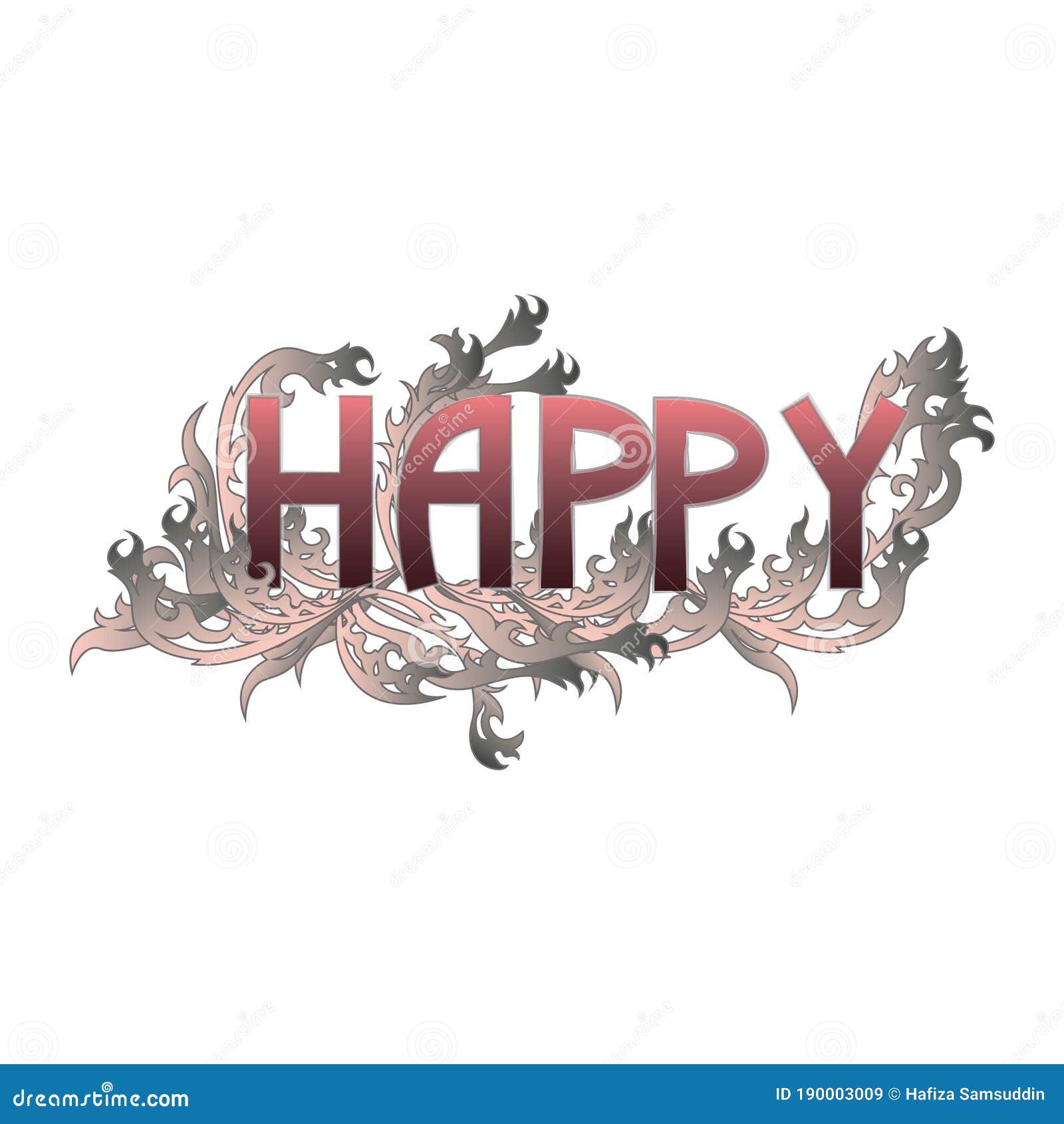 Happy Text. Vector Illustration Decorative Design Stock Vector ...