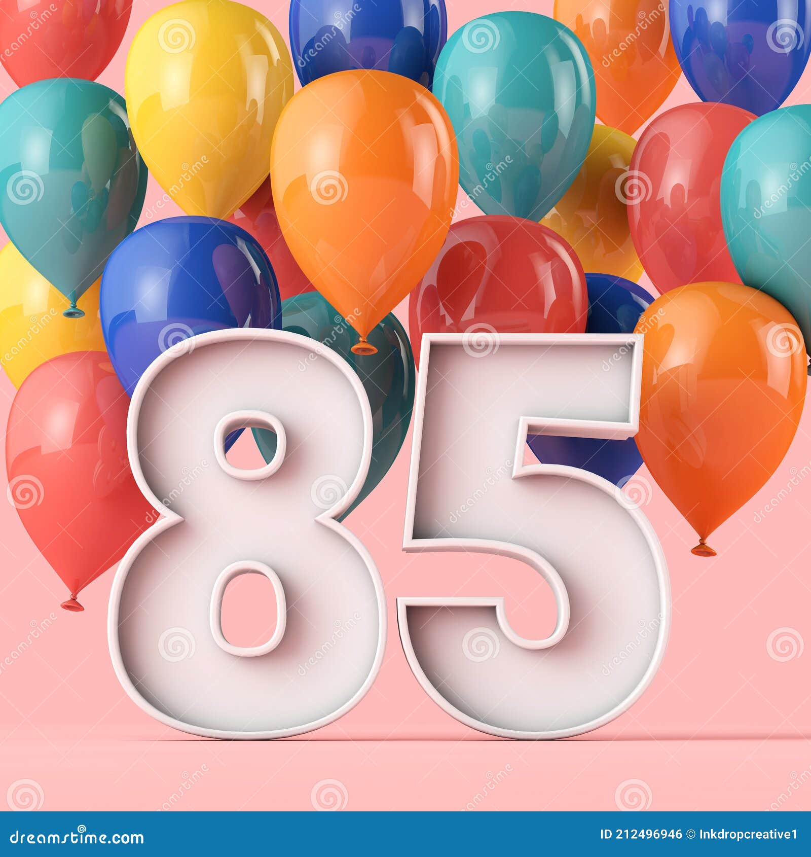 Happy 85th Birthday Balloons Greeting Card Background. Vector ...