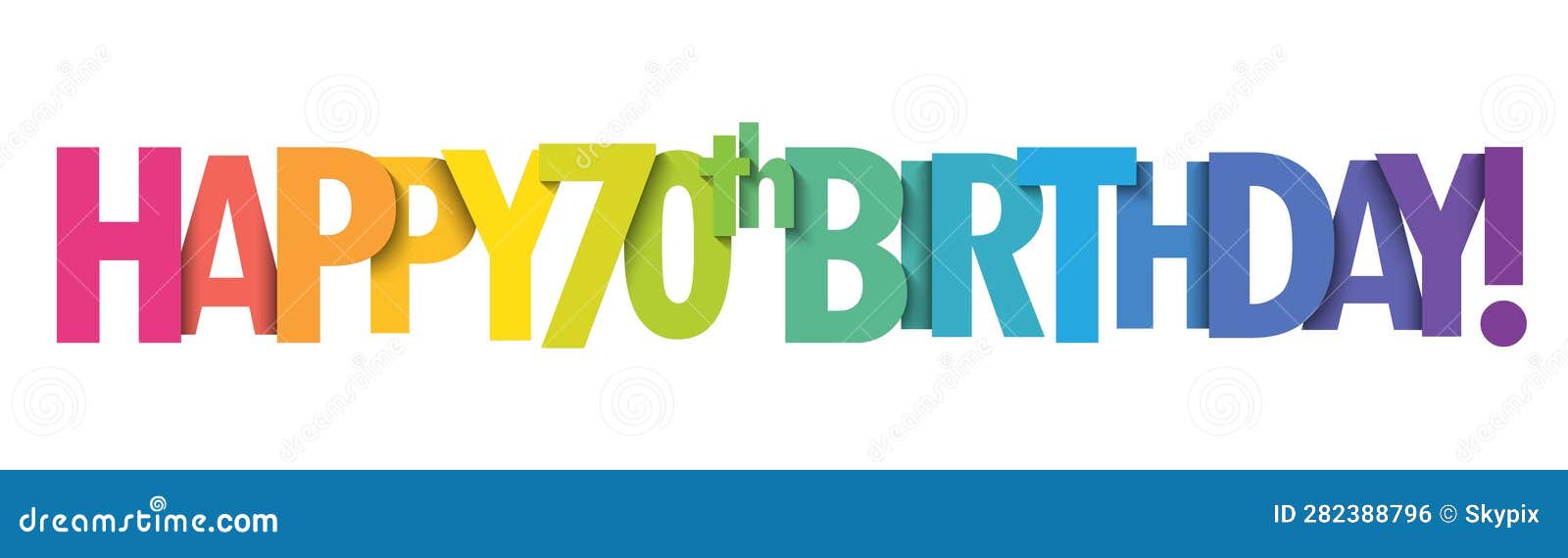 HAPPY 70th BIRTHDAY! Colorful Typography Banner Stock Vector ...