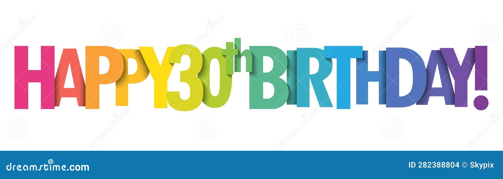 HAPPY 30th BIRTHDAY Colorful Letters Collage Card Cartoon Vector ...
