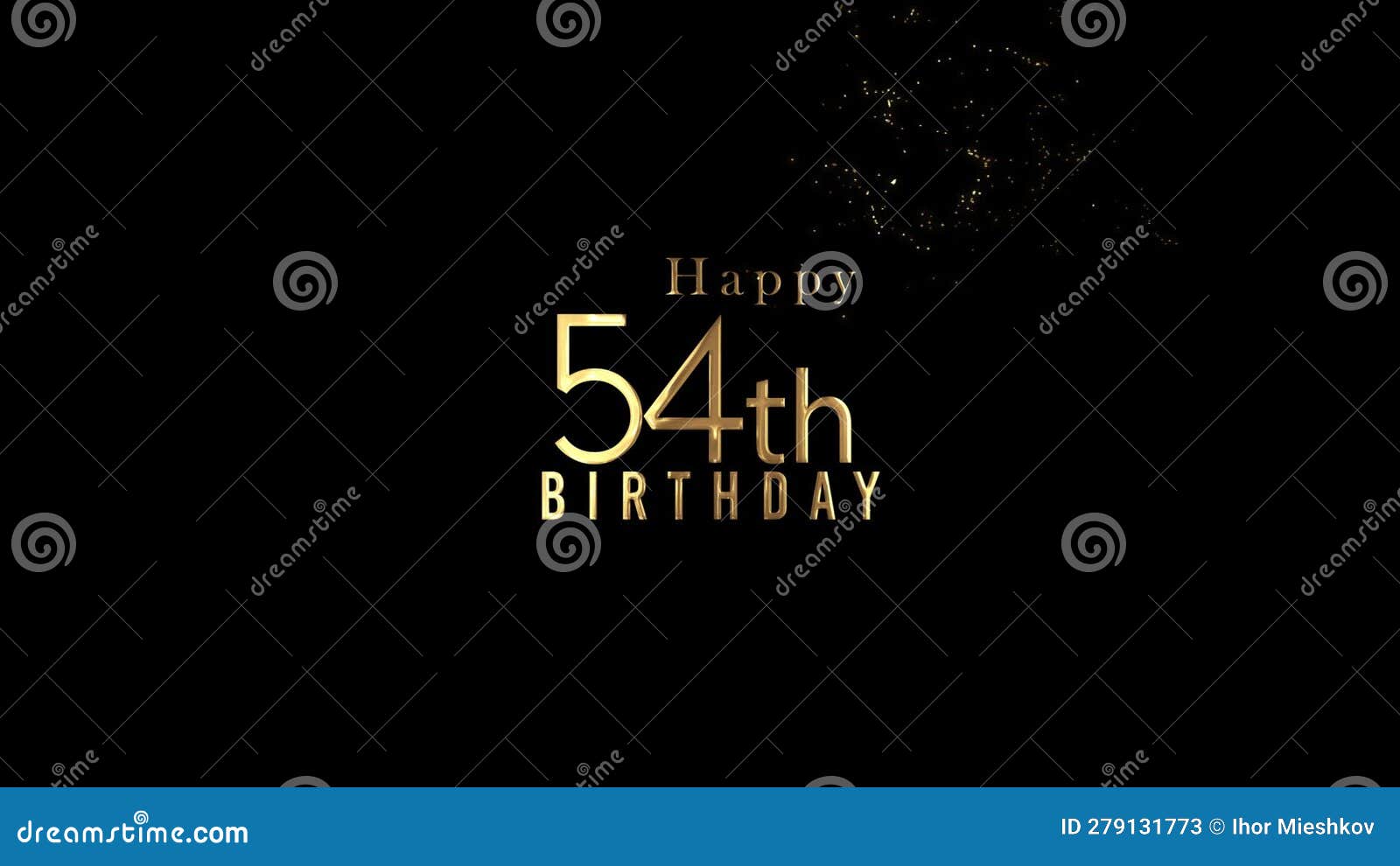 Happy 54th Birthday, Happy Birthday with Golden Particles Stock Video ...