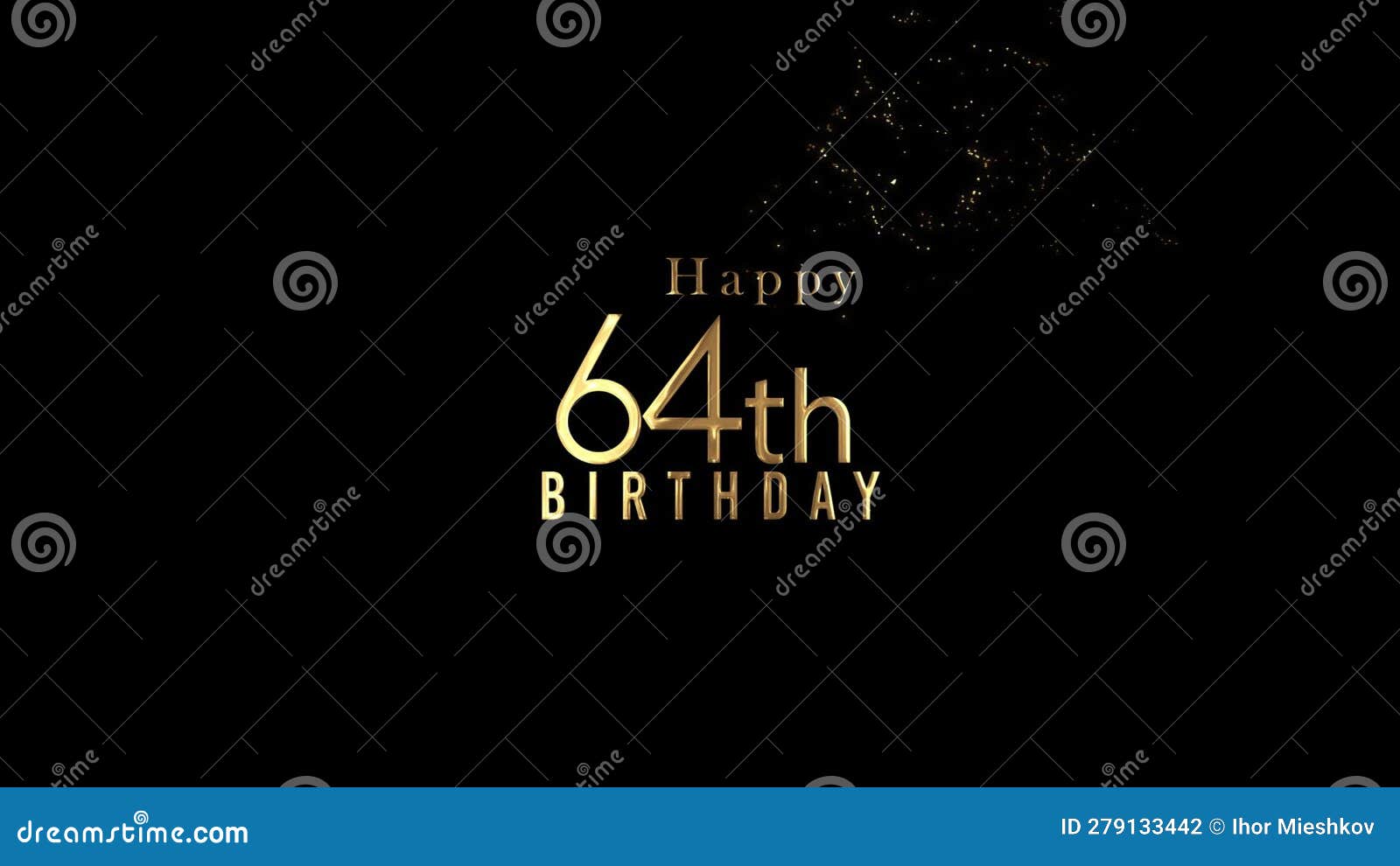 Happy 64th Birthday, Happy Birthday with Golden Particles Stock Footage ...