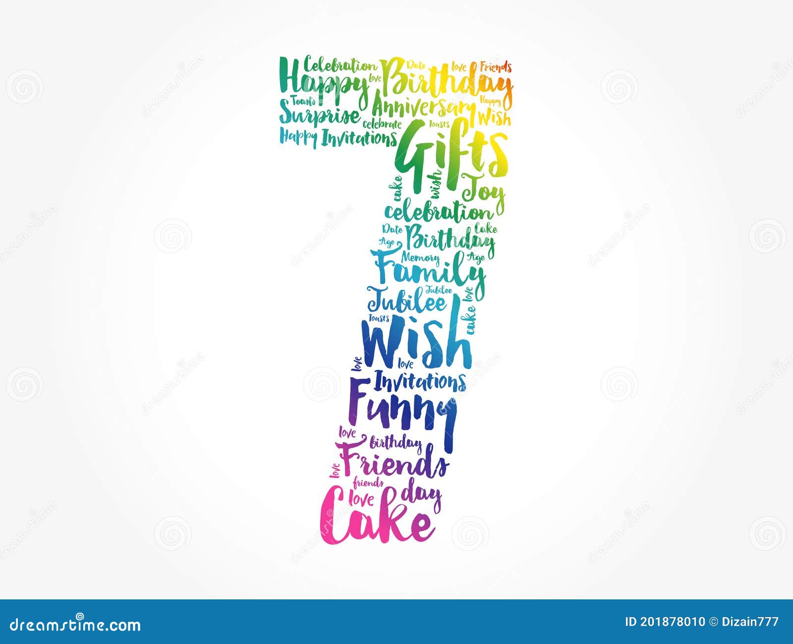 Happy 7th Birthday Word Cloud Stock Illustration - Illustration of ...