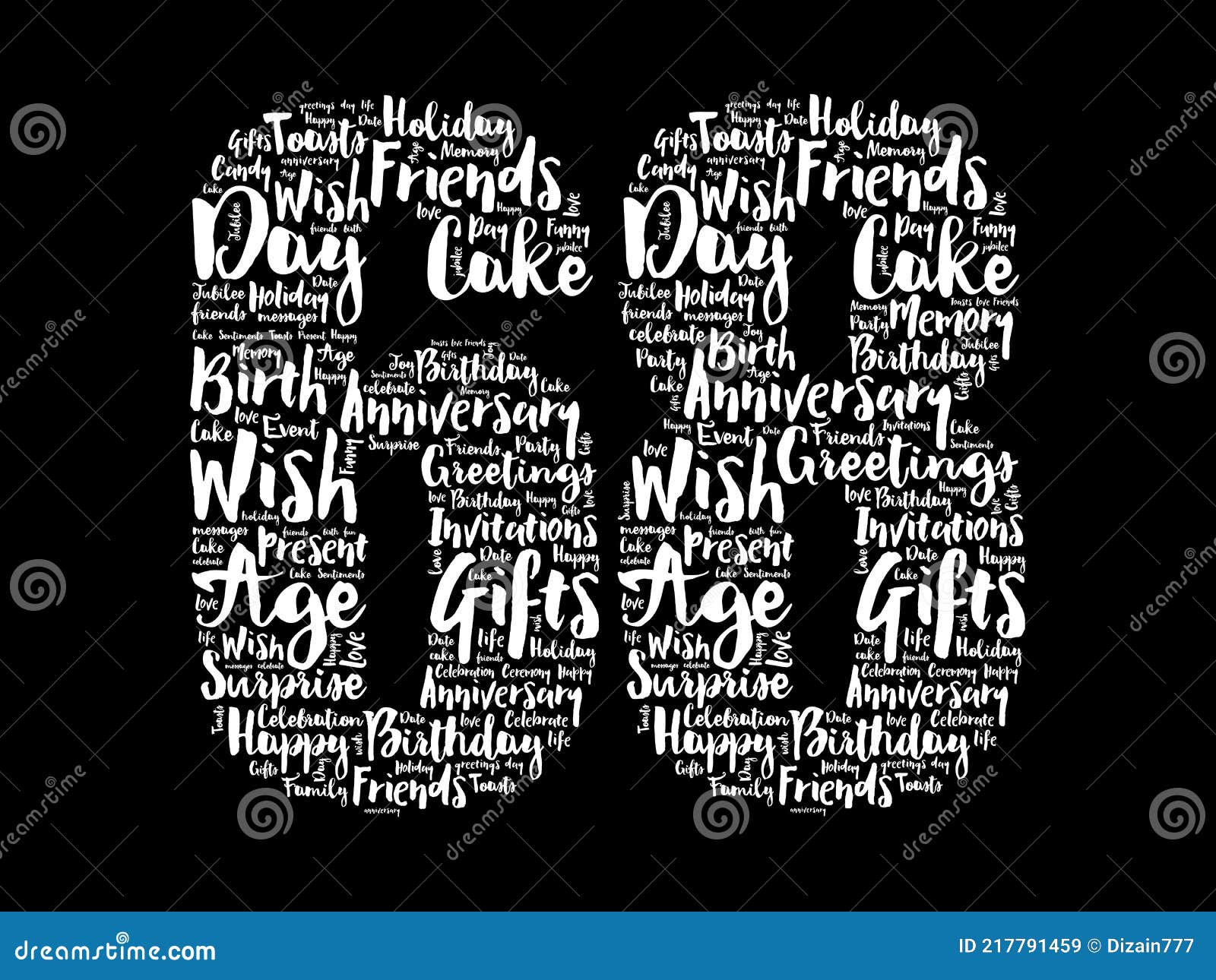 Happy 68th Birthday With Green Balloons Greeting Card Background ...