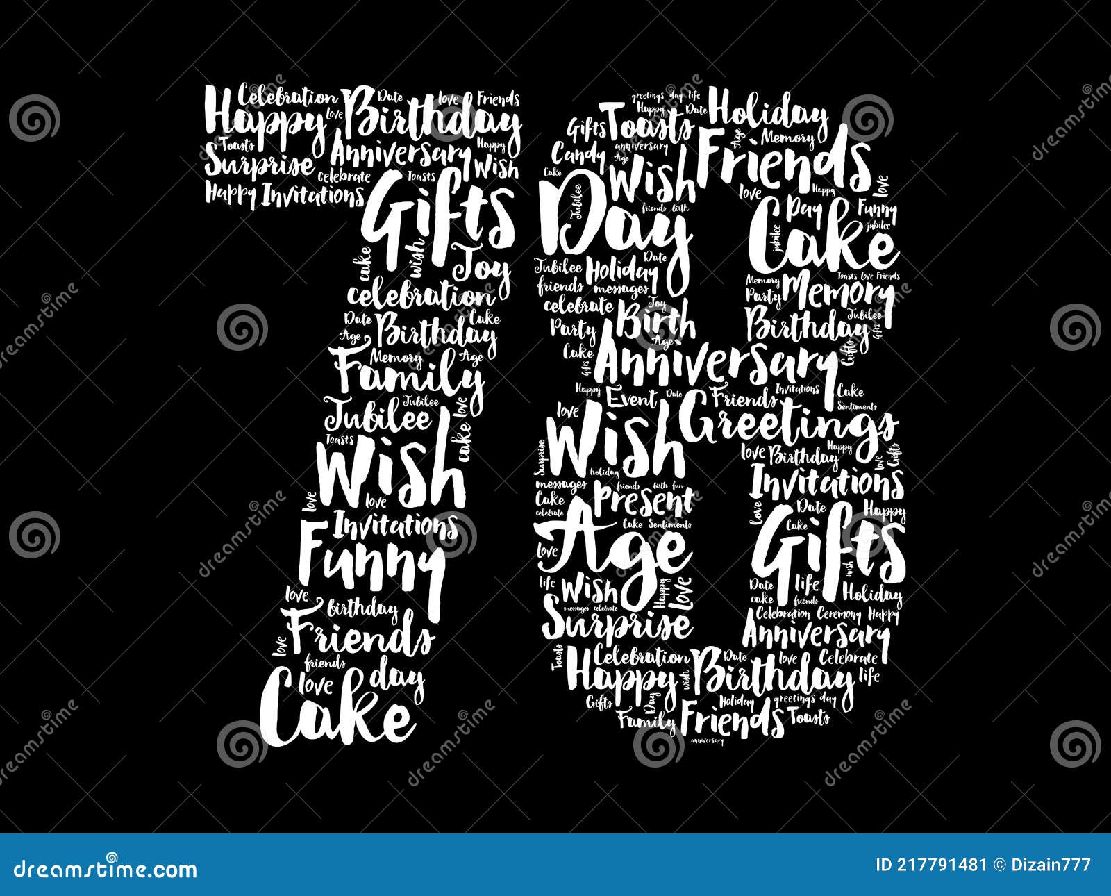 Happy 78th Birthday Gold Foil Balloon Greeting Background. Vector ...
