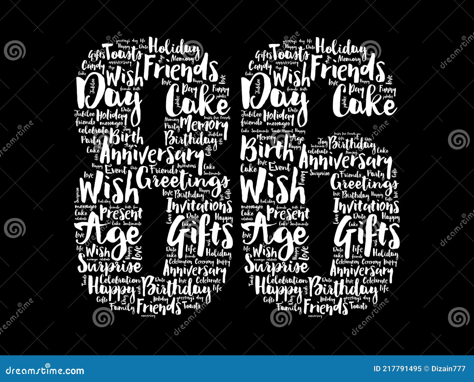 Happy 86th Birthday Gold Foil Balloon Greeting Background. Cartoon ...