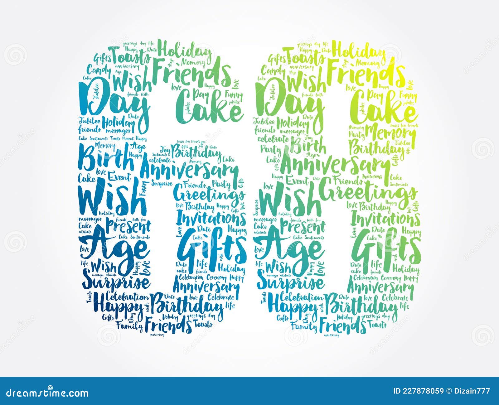 Happy 68th Birthday With Gold Balloons Greeting Card Background ...