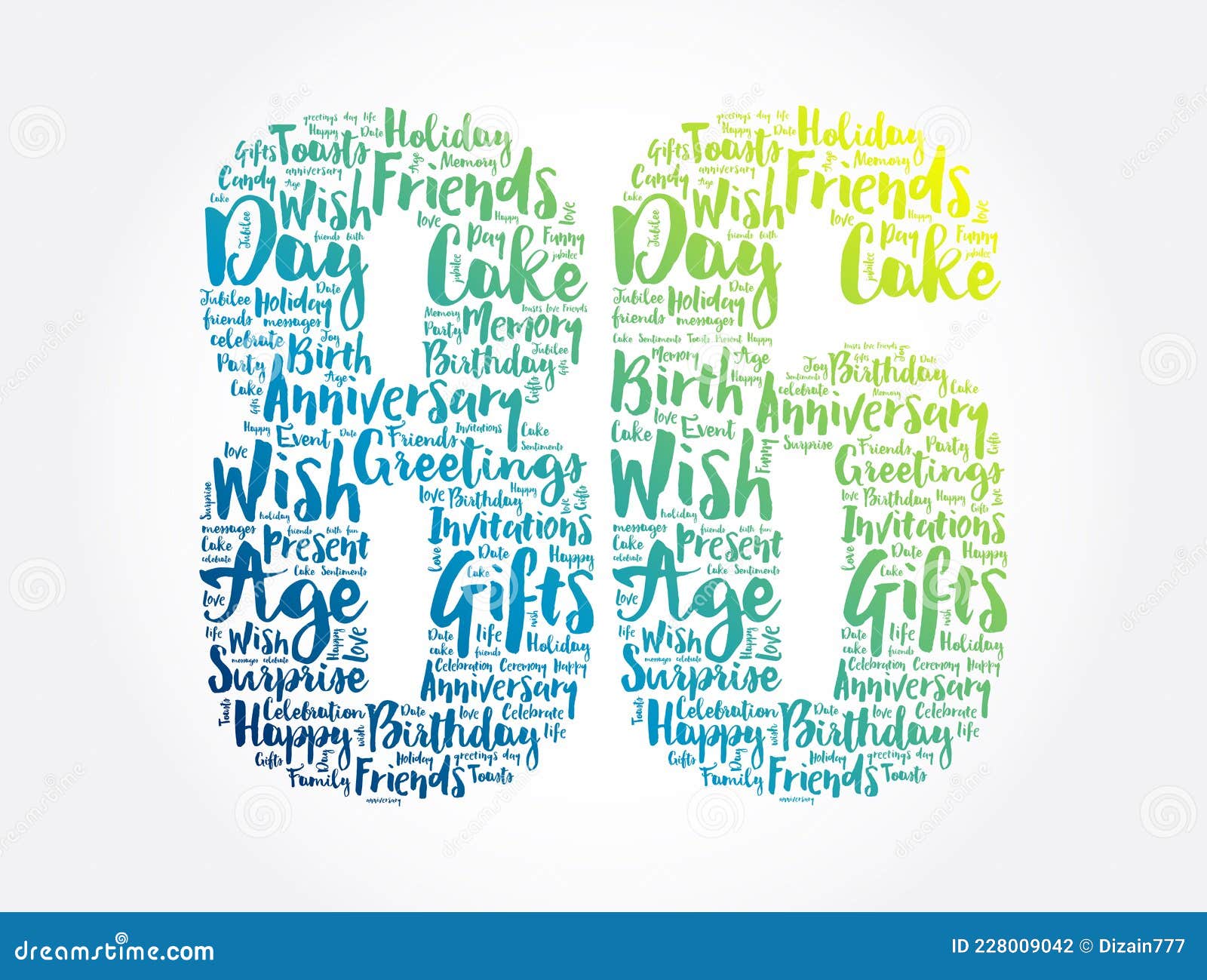 Happy 86th Birthday With Gold Balloons Greeting Card Background. Vector ...