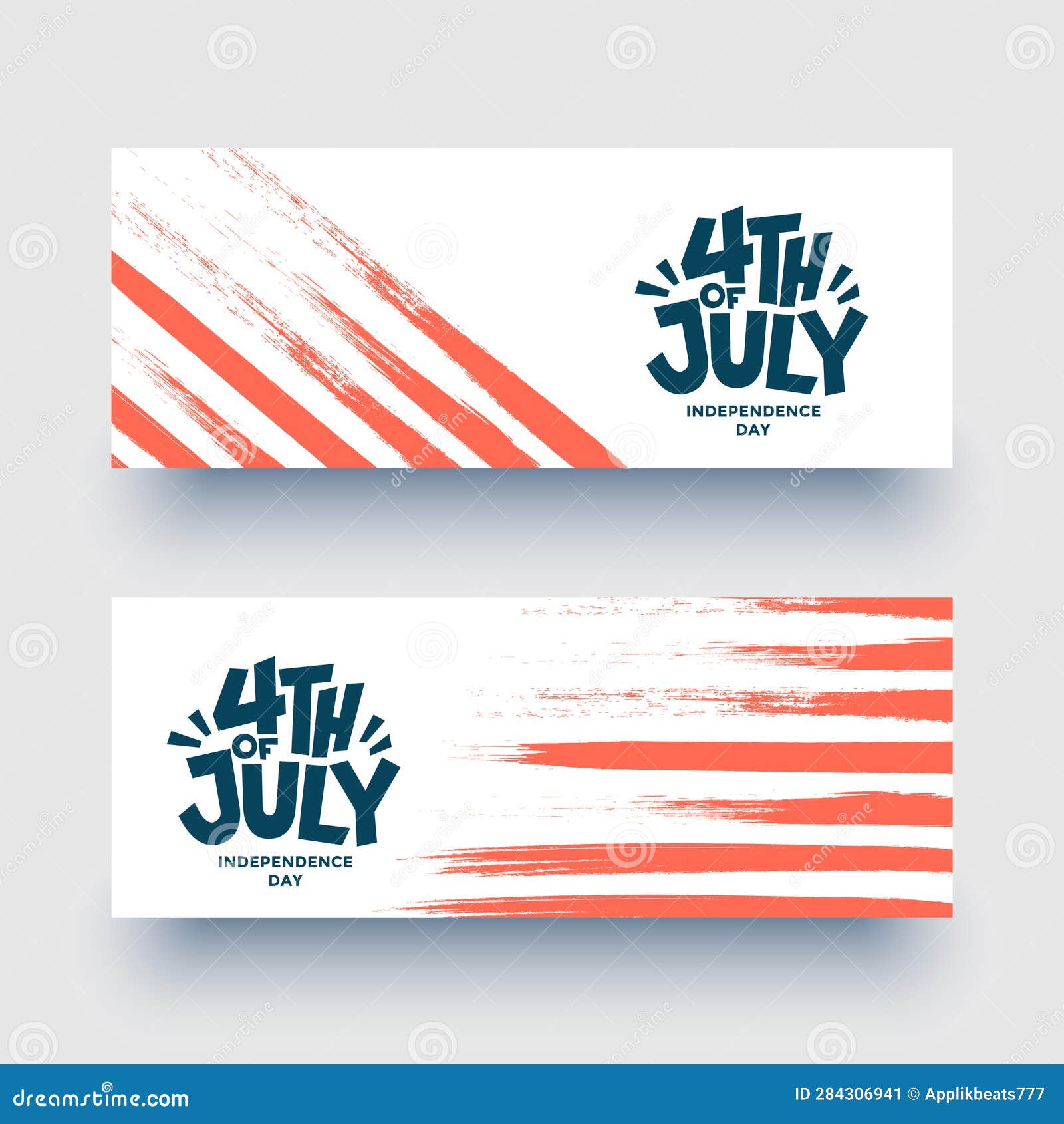 Happy 4th of July Banners, Flyers Stock Vector - Illustration of retro ...