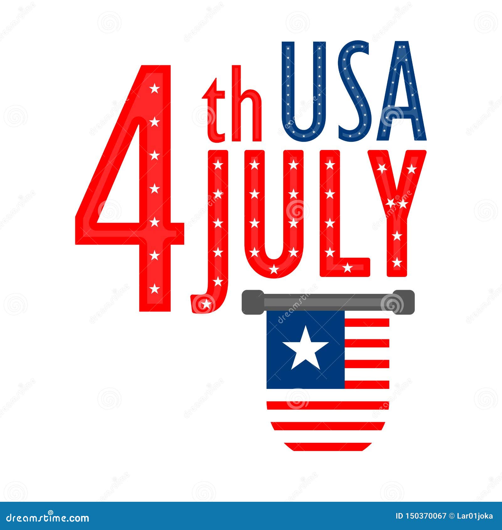 Happy 4th of July Graphic Design Stock Vector - Illustration of united ...