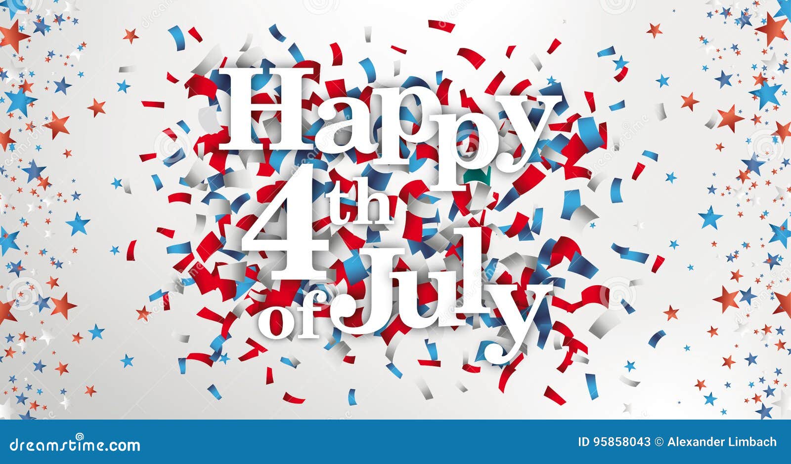 Happy 4th July Side Stars Header Stock Vector - Illustration of ...