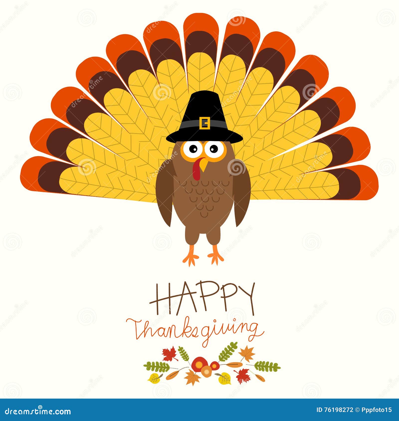 Happy Thanks giving vector stock vector. Illustration of holiday - 76198272