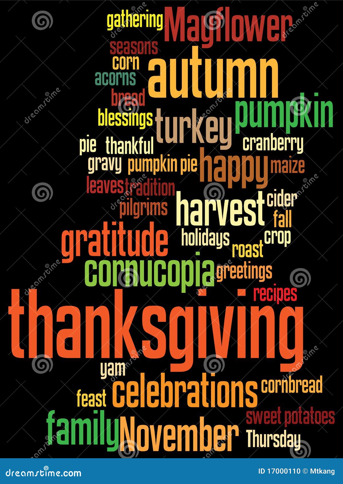 Happy thanksgiving stock vector. Illustration of words - 17000110