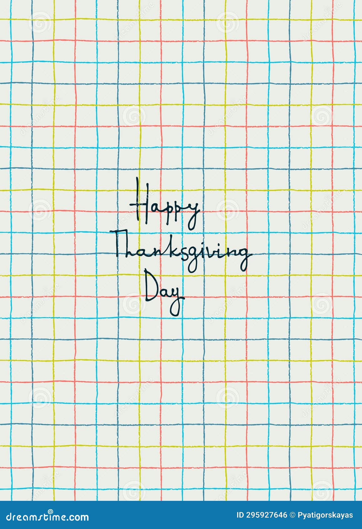 Happy Thanksgiving Card Design. Hand-lettered Greeting Phrase on ...