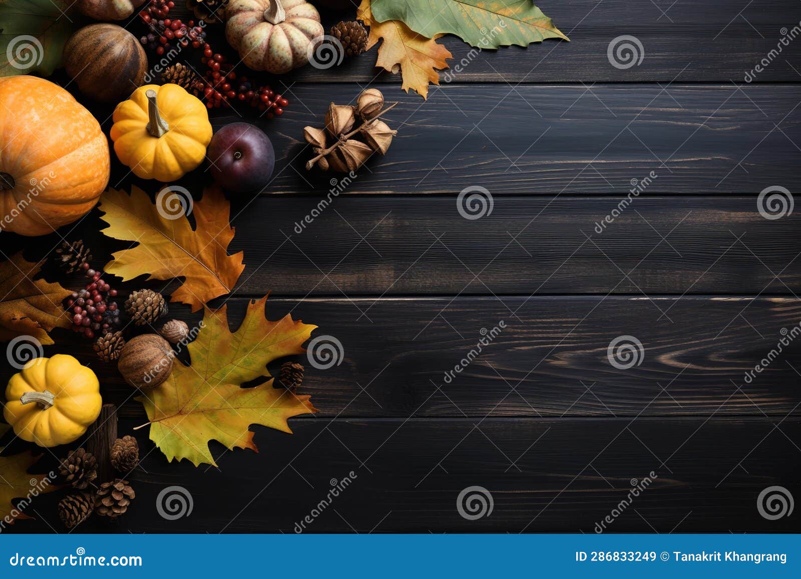 Happy Thanksgiving Celebration Background with Empty Space. Stock ...