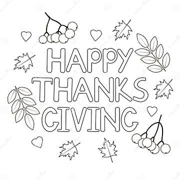Happy Thanksgiving. Coloring Page Stock Vector - Illustration of ...
