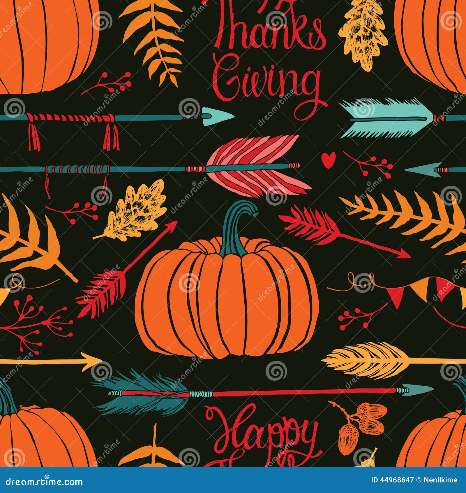 Happy ThanksGiving Dark Background Stock Vector - Illustration of ...