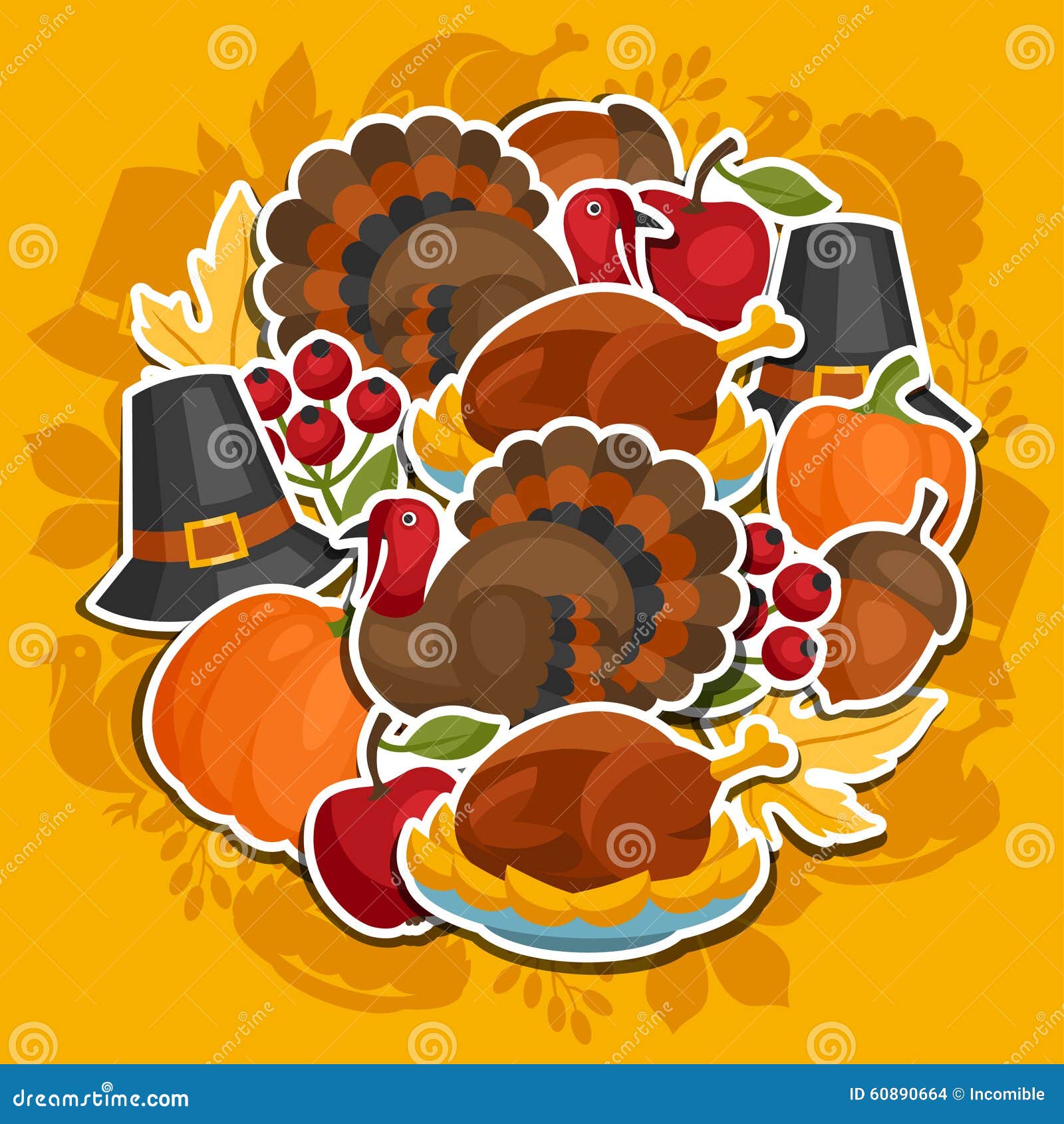 Happy Thanksgiving Day Background Design with Stock Vector ...