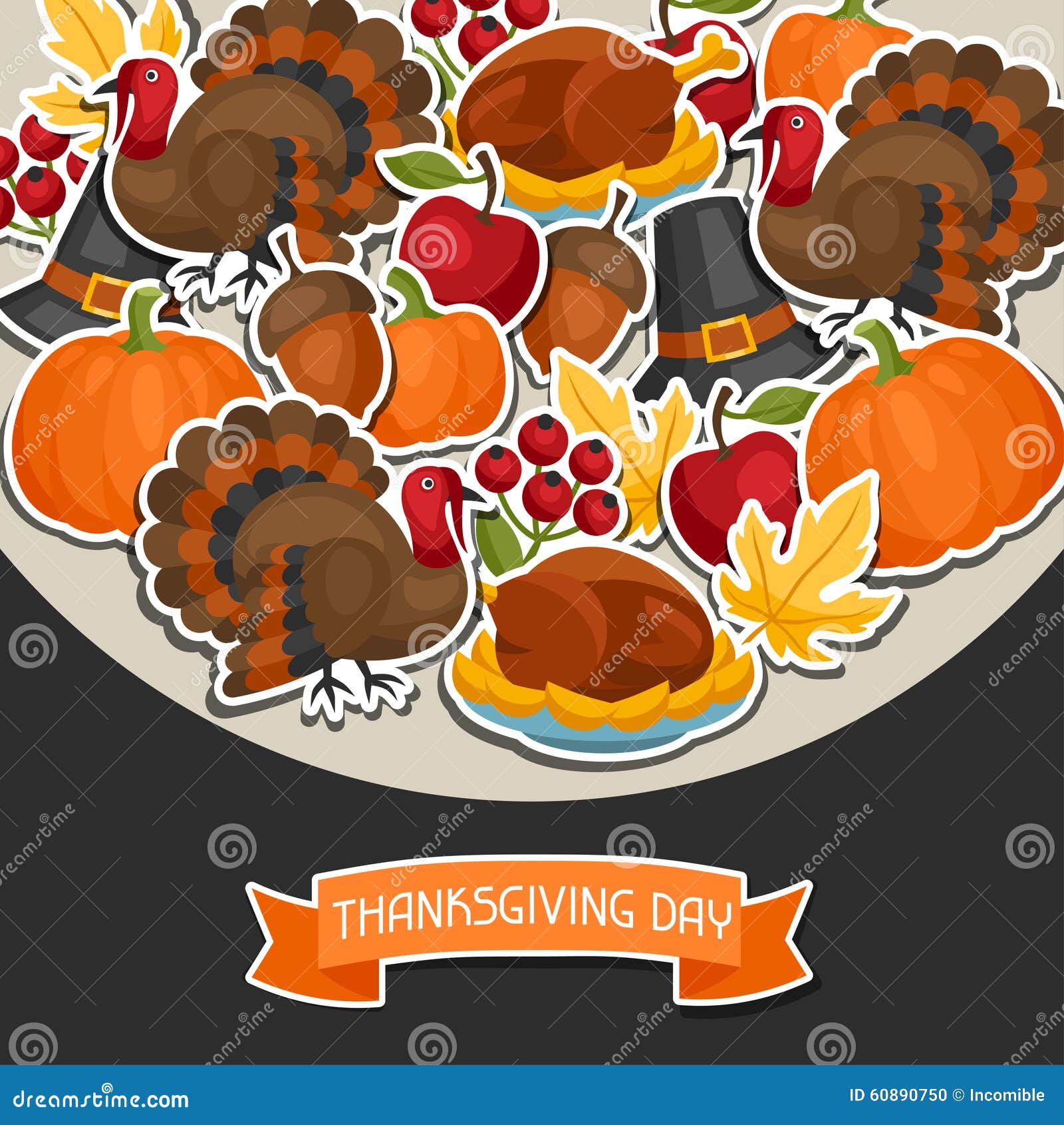 Happy Thanksgiving Day Background Design with Stock Vector ...