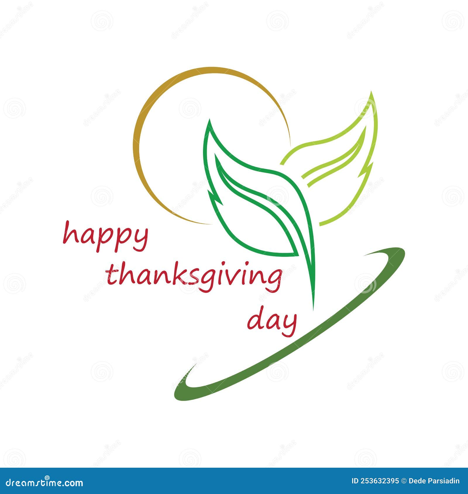 Happy Thanksgiving Day Logo Design Illustration Template Stock Vector ...