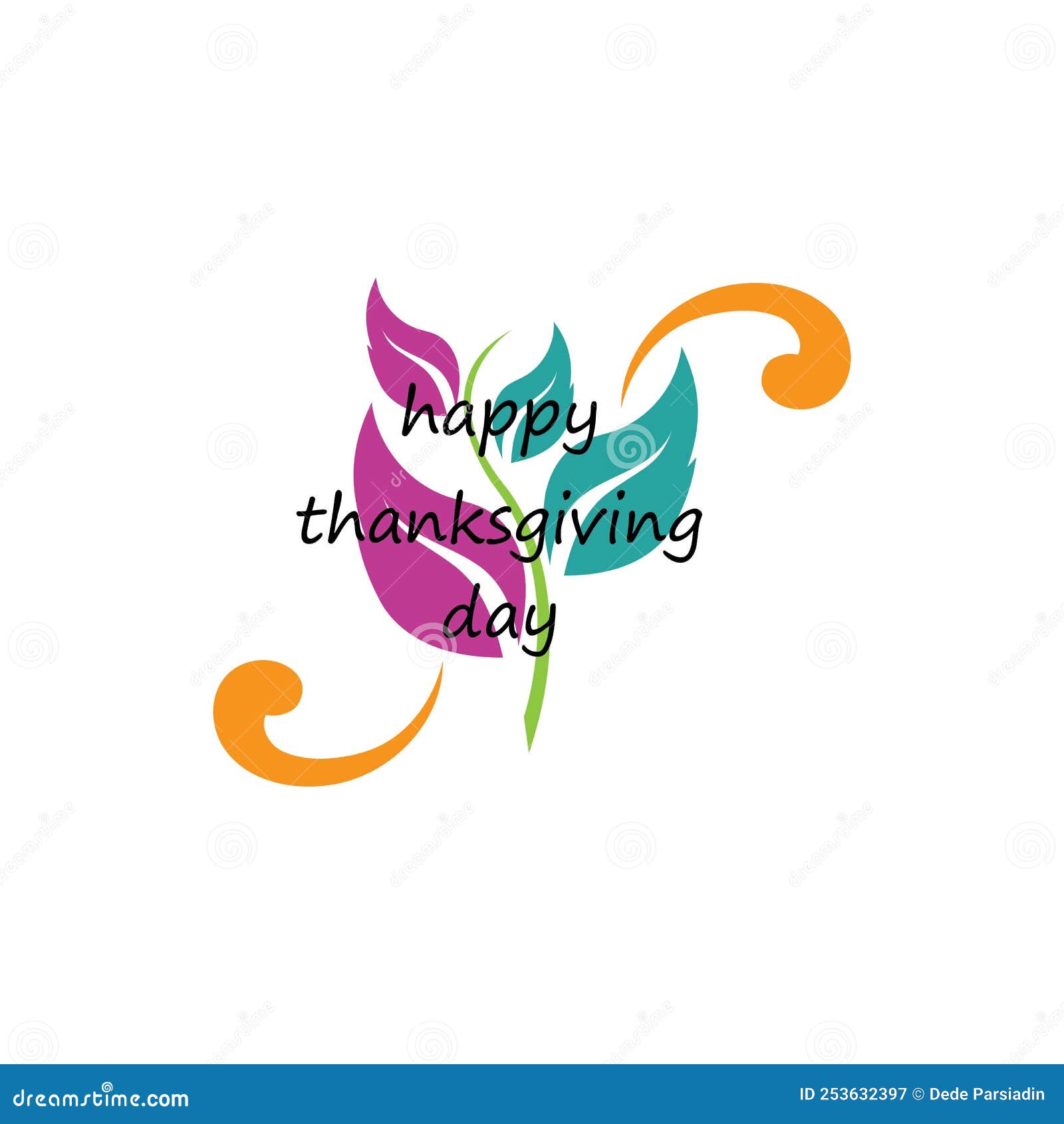Happy Thanksgiving Day Logo Design Illustration Template Stock Vector ...