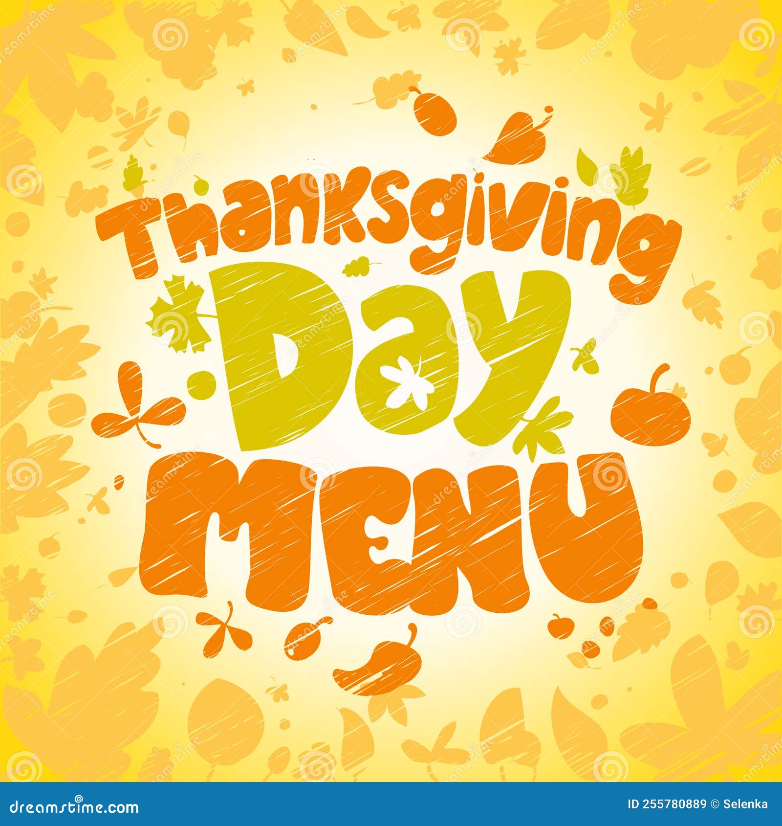 Happy Thanksgiving Day Menu Cover Design Template Stock Vector ...