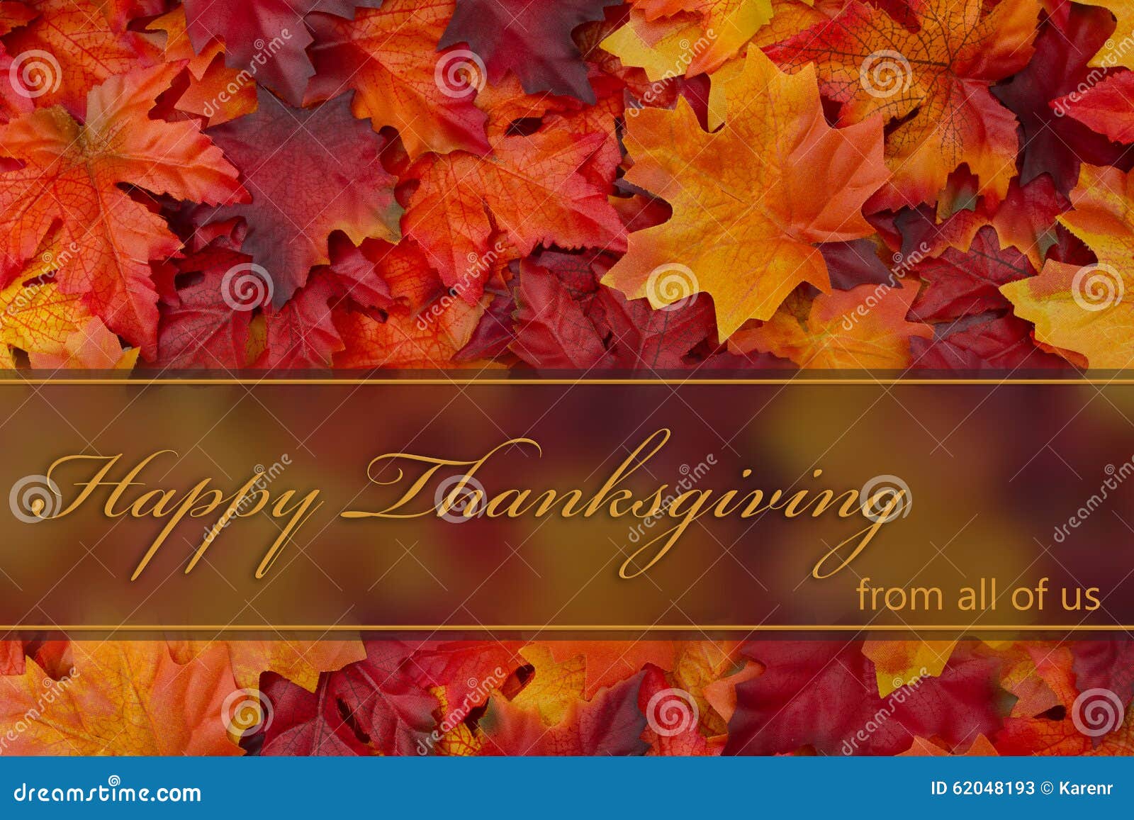 Happy Thanksgiving Greeting Stock Image - Image of text, leaves: 62048193