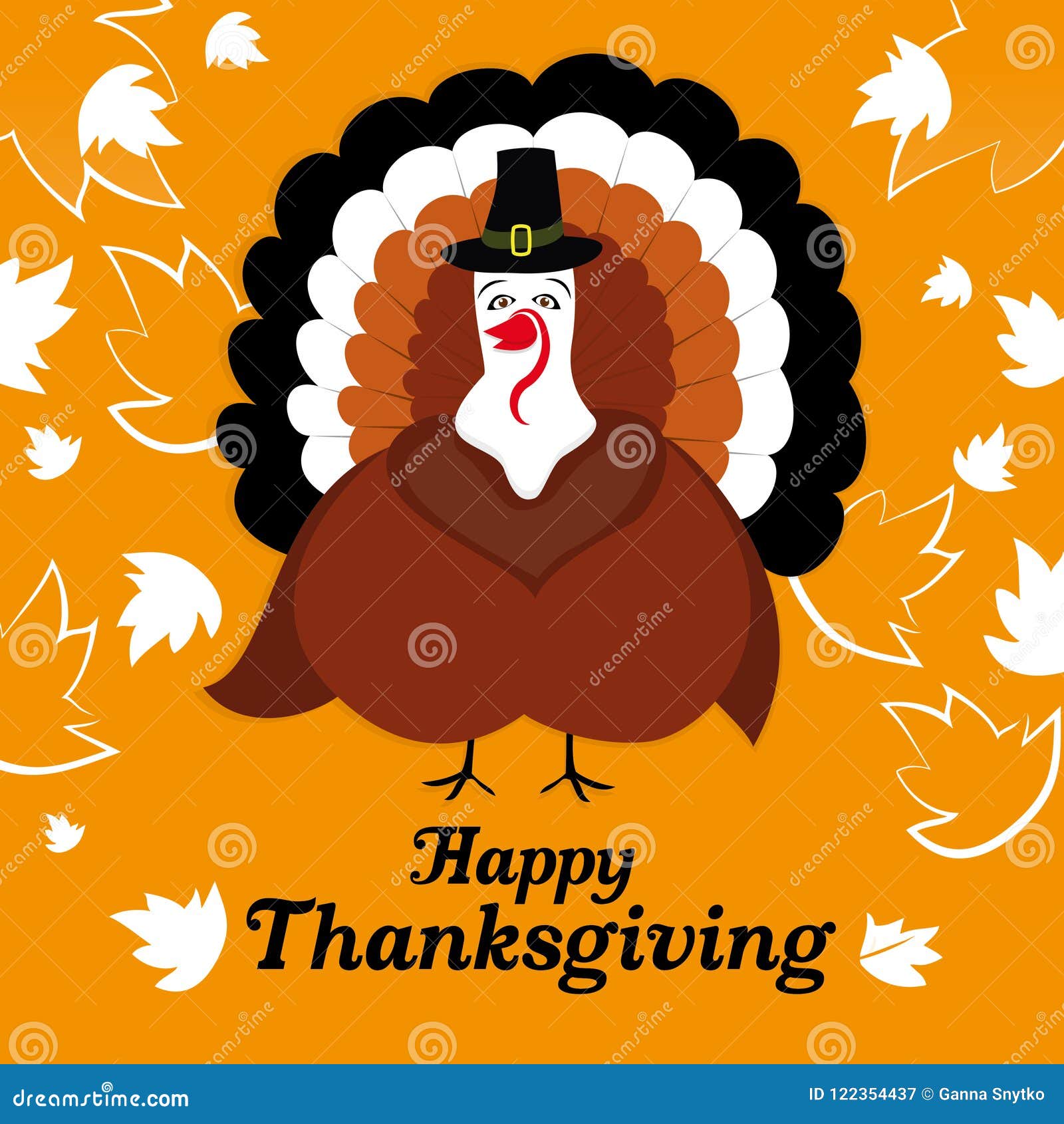 Happy Thanksgiving Logo with Turkey Stock Illustration - Illustration ...