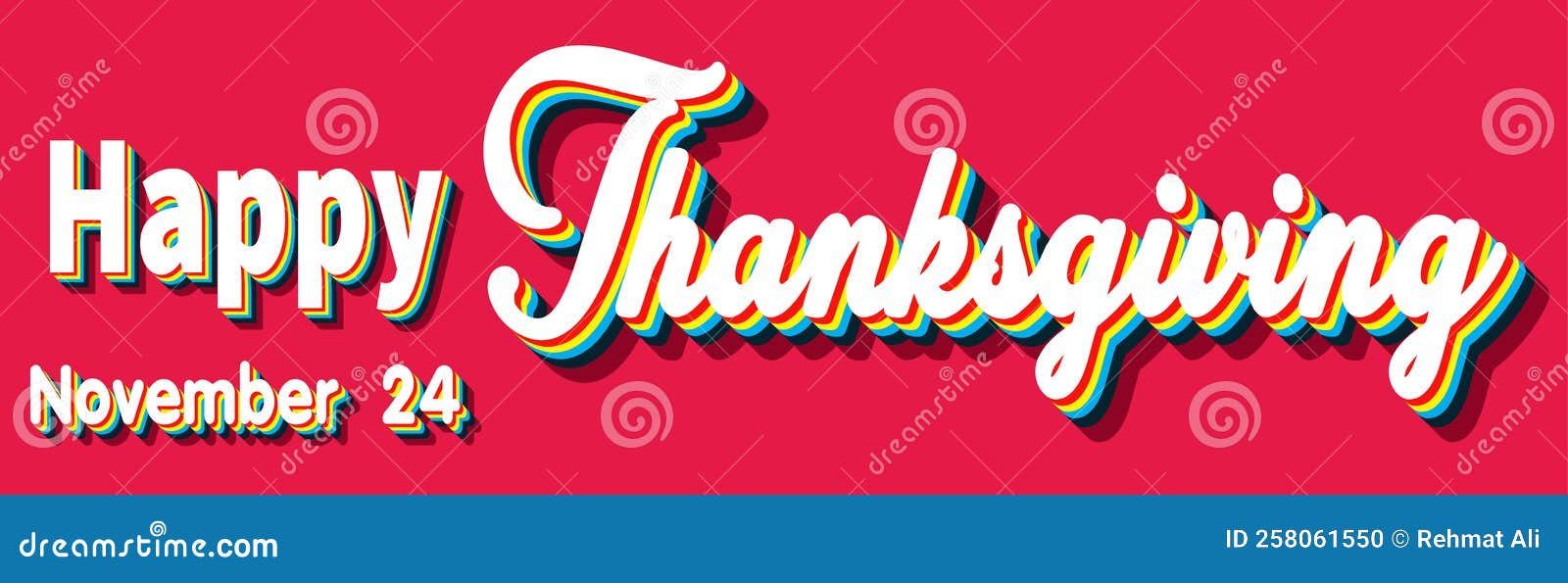 Happy Thanksgiving, November 24. Calendar of November Retro Text Effect ...