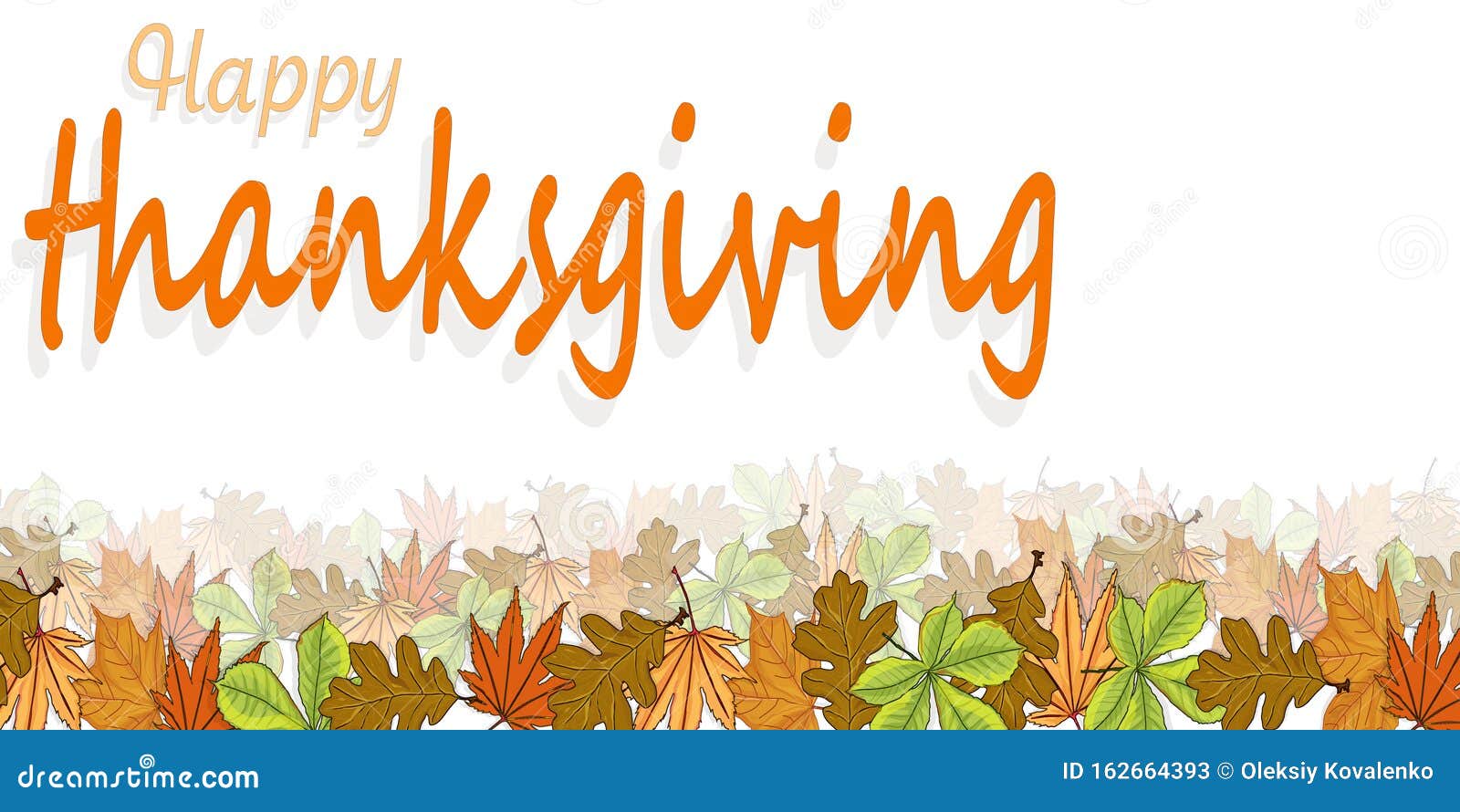 Happy Thanksgiving Script with Pumpkins and Leaves Vector Illustration ...