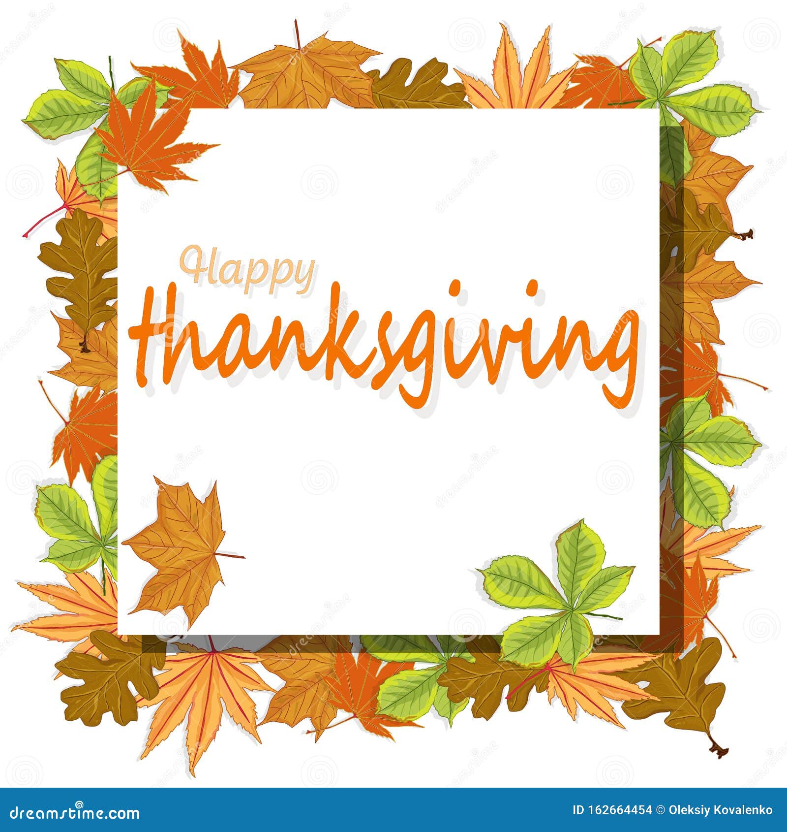 Happy Thanksgiving Script with Pumpkins and Leaves Vector Illustration ...