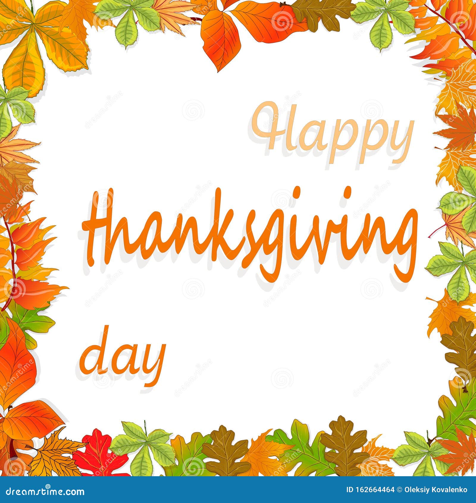 Happy Thanksgiving Script with Pumpkins and Leaves Vector Illustration ...