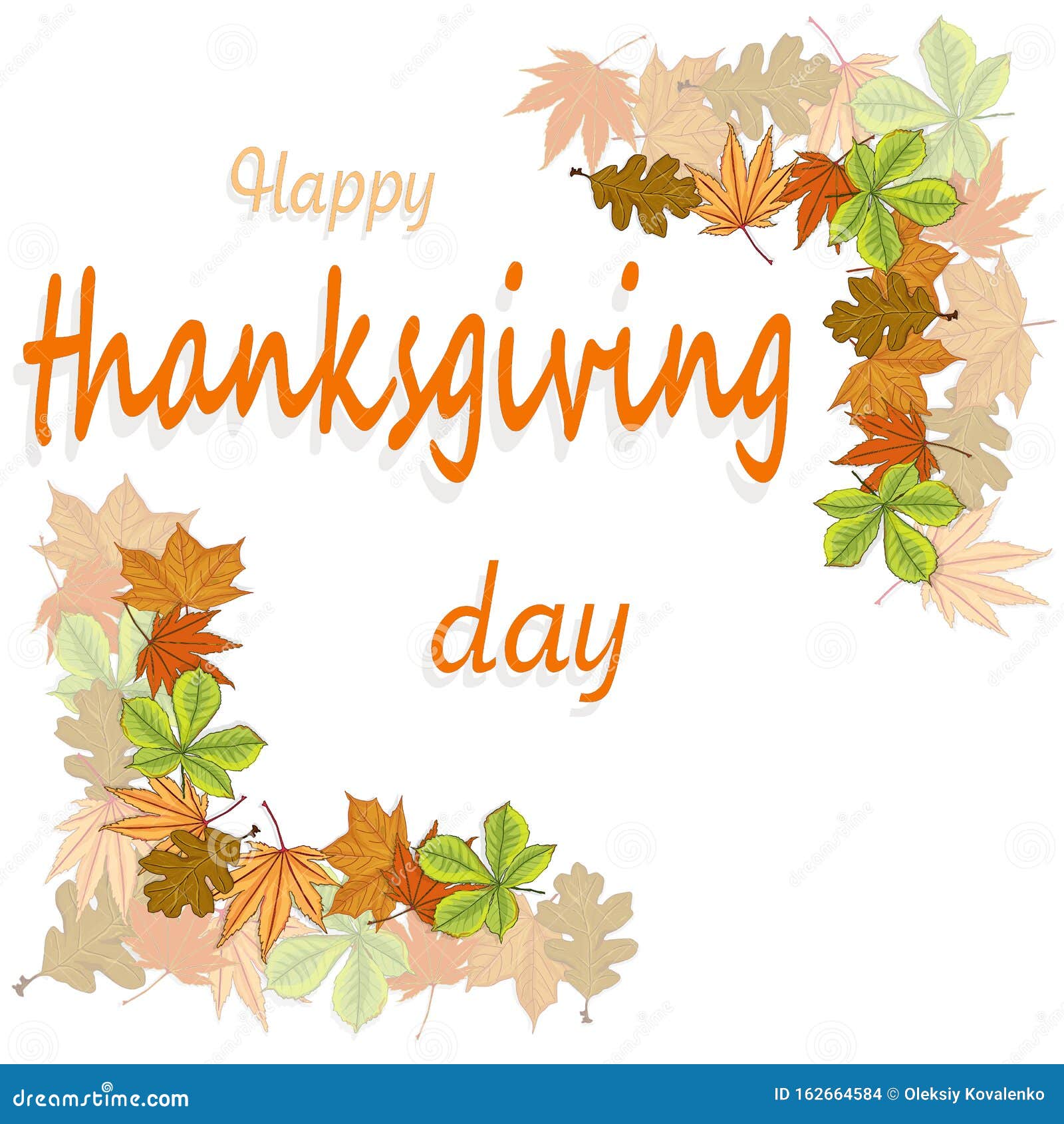 Happy Thanksgiving Script with Pumpkins and Leaves Vector Illustration ...