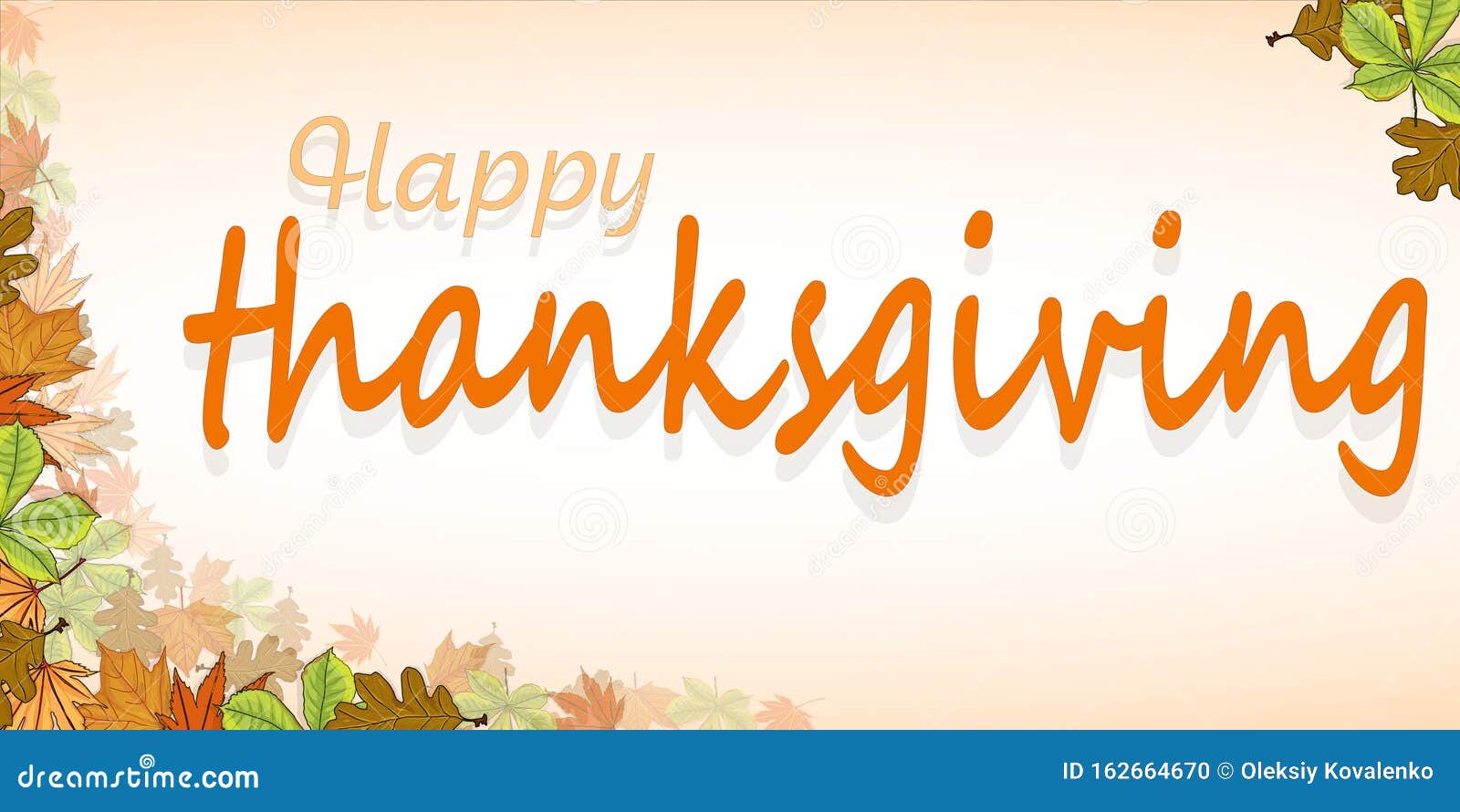 Happy Thanksgiving Script with Pumpkins and Leaves Vector Illustration ...
