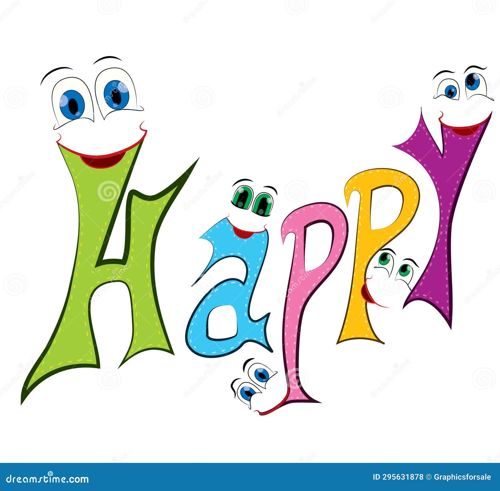 Happy Theme with Funny Eyes Stock Vector - Illustration of theme ...