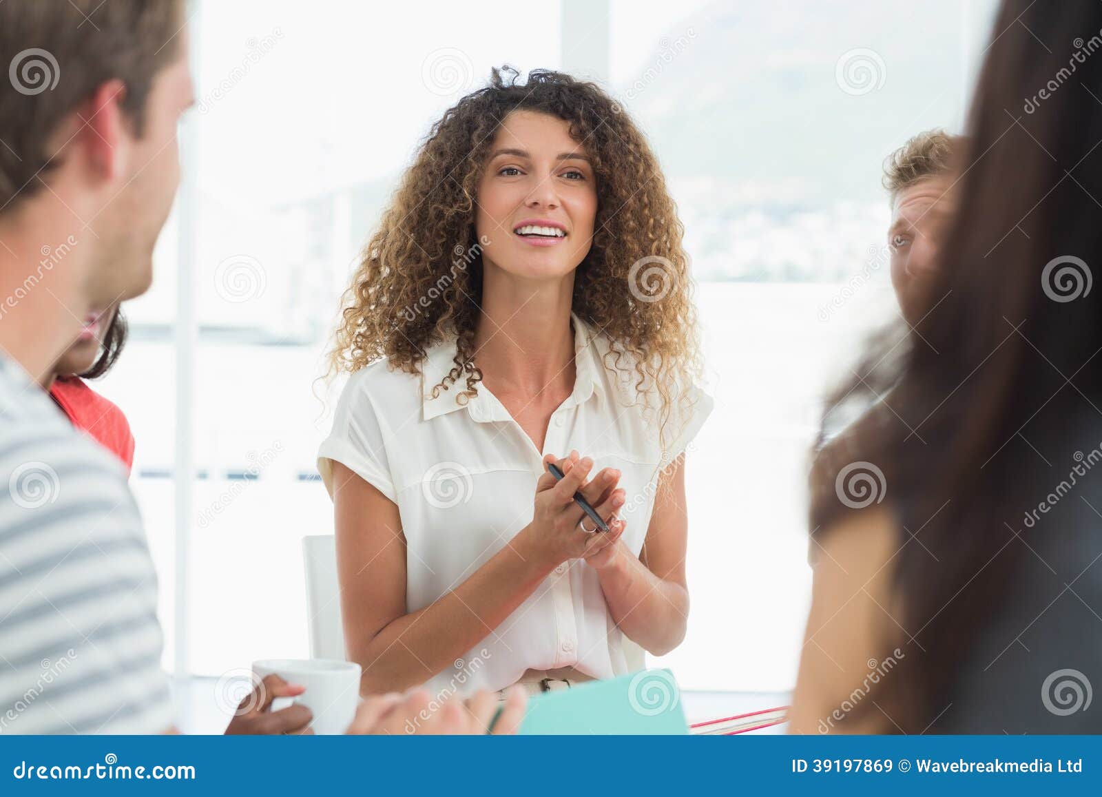 Happy Therapist Talking with a Rehab Group Stock Image - Image of male ...