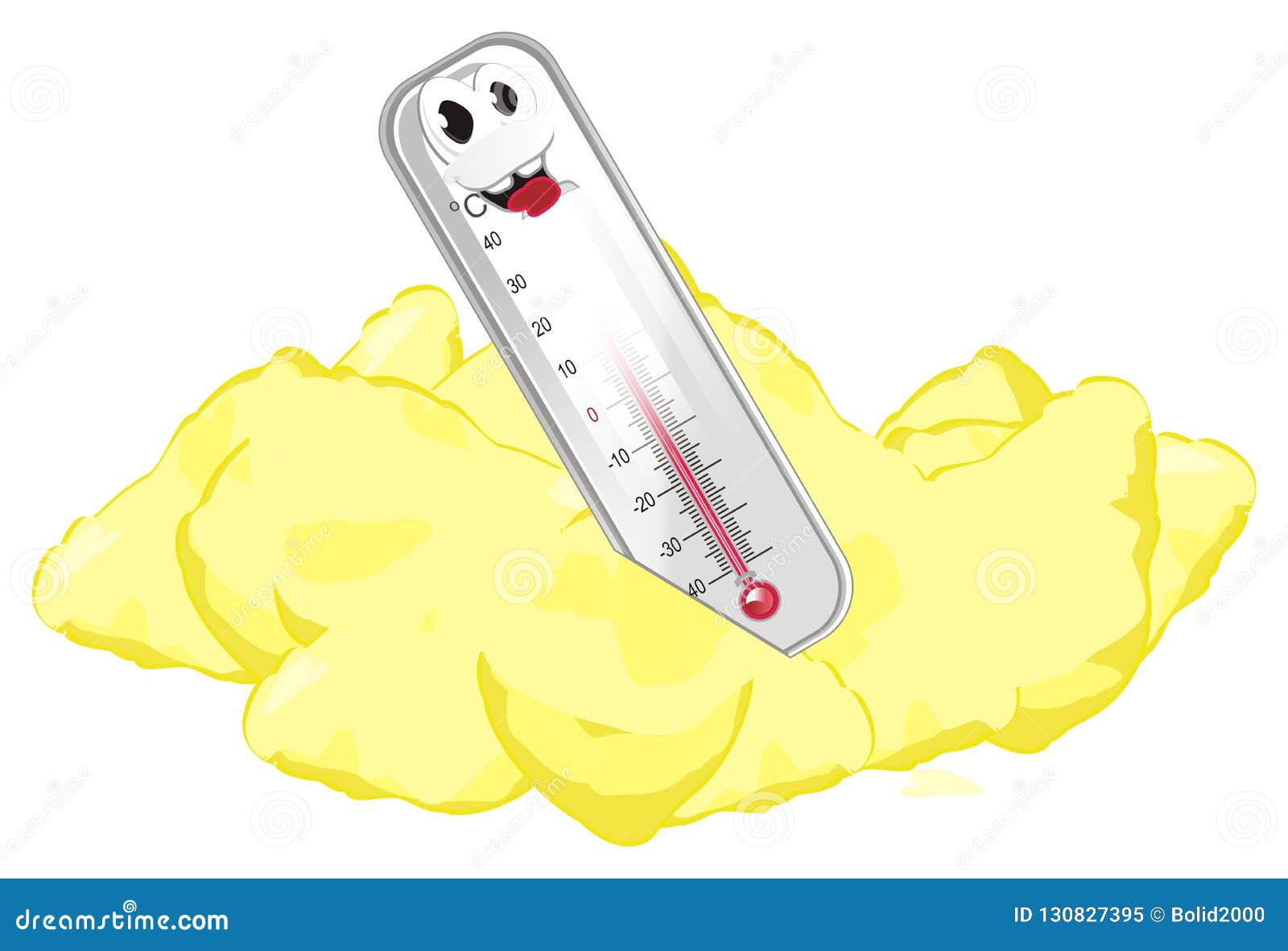 Happy Thermometer in the Beach Stock Illustration - Illustration of ...