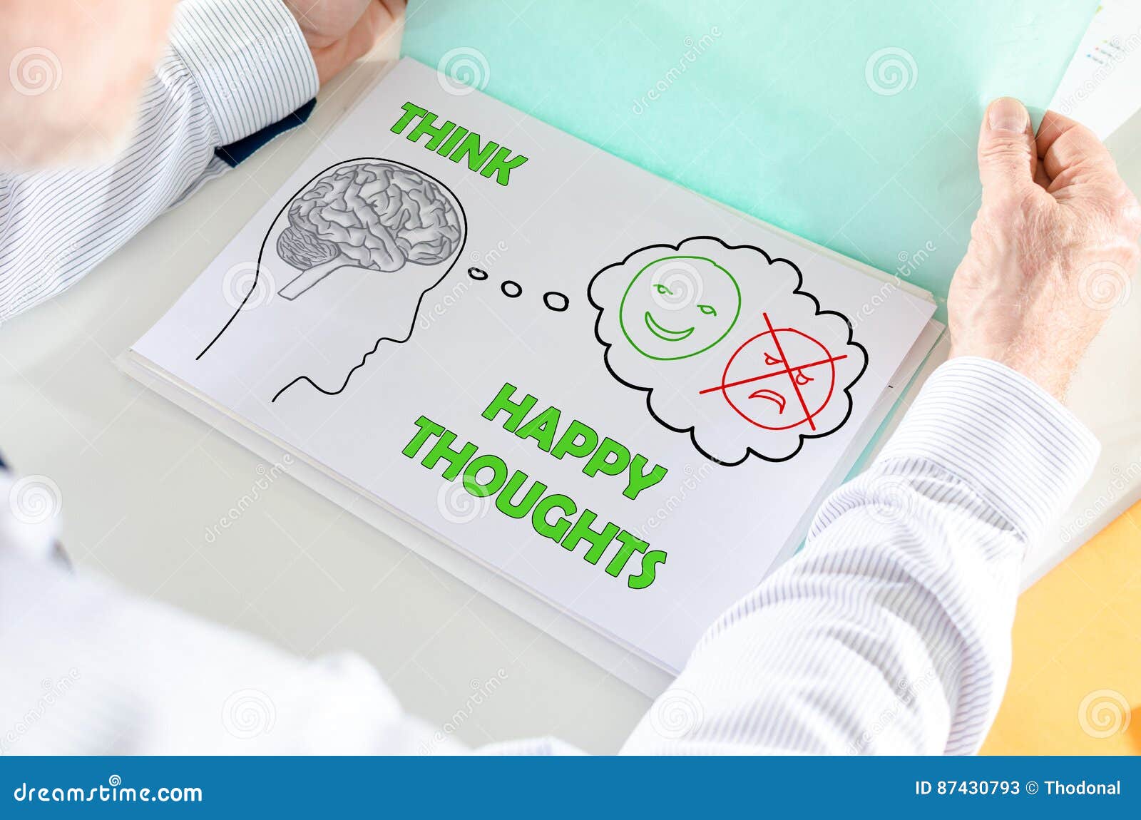 Happy Thoughts Concept on a Paper Stock Image - Image of positive ...