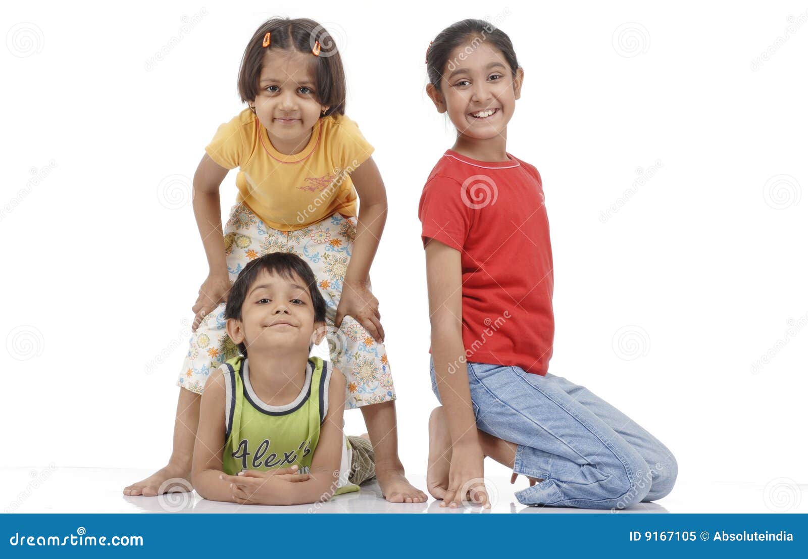 Happy three children stock image. Image of domestic, happiness - 9167105