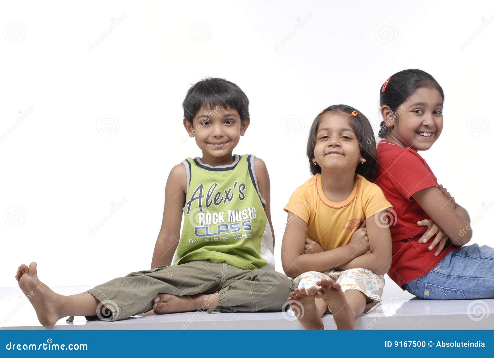 Happy three children stock photo. Image of childhood, girls - 9167500