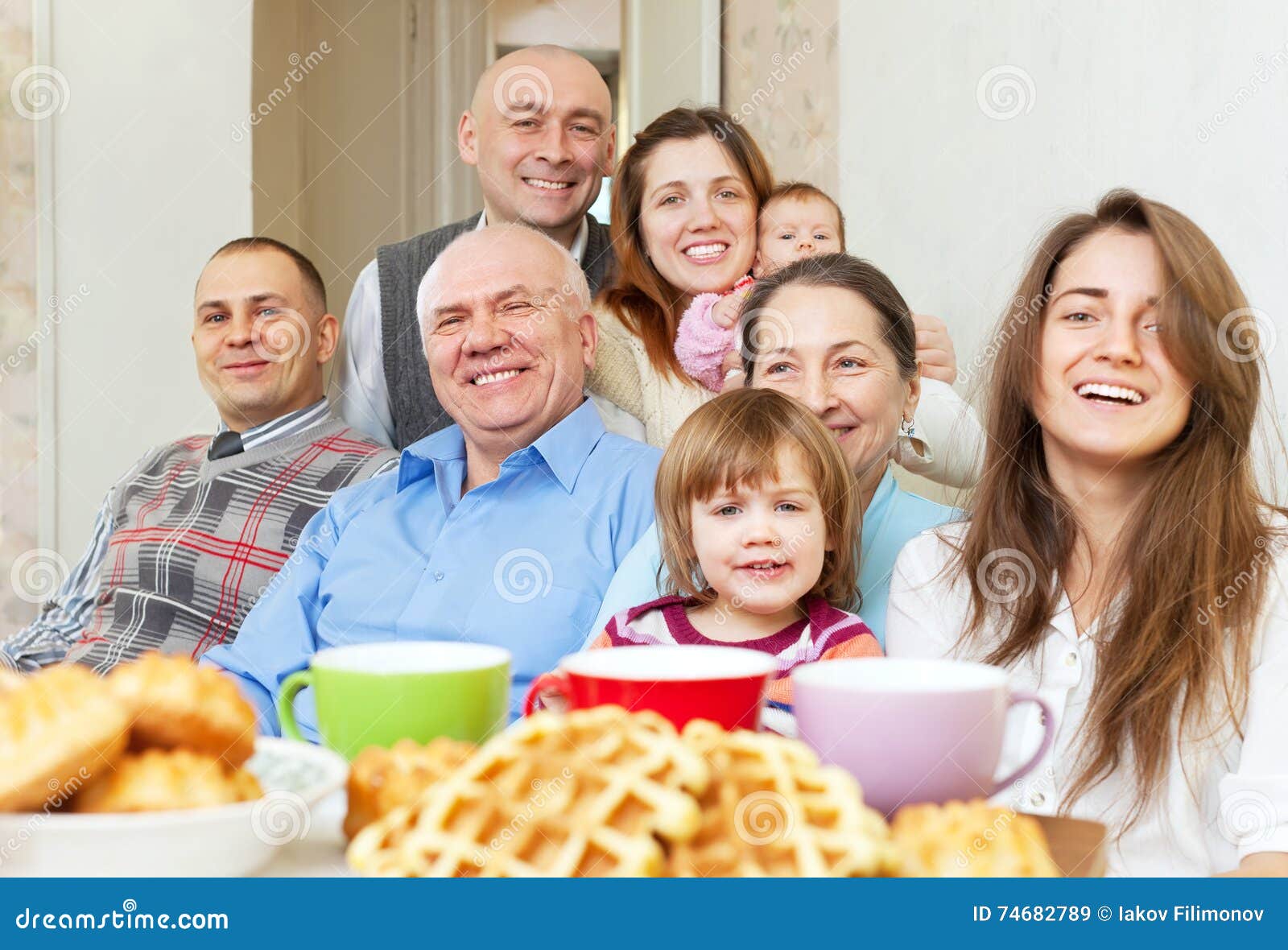 Happy Three Generations Family Stock Image - Image of cookie, caucasian ...