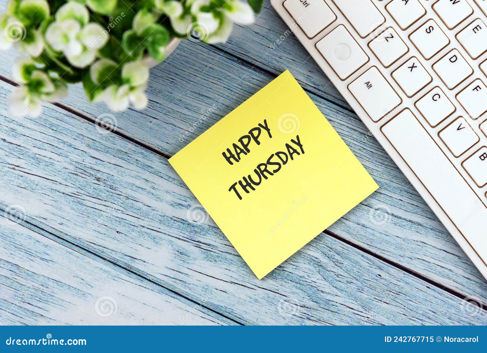 Happy Thursday Alphabet Letter With Colorful Flowers Border Frame On ...